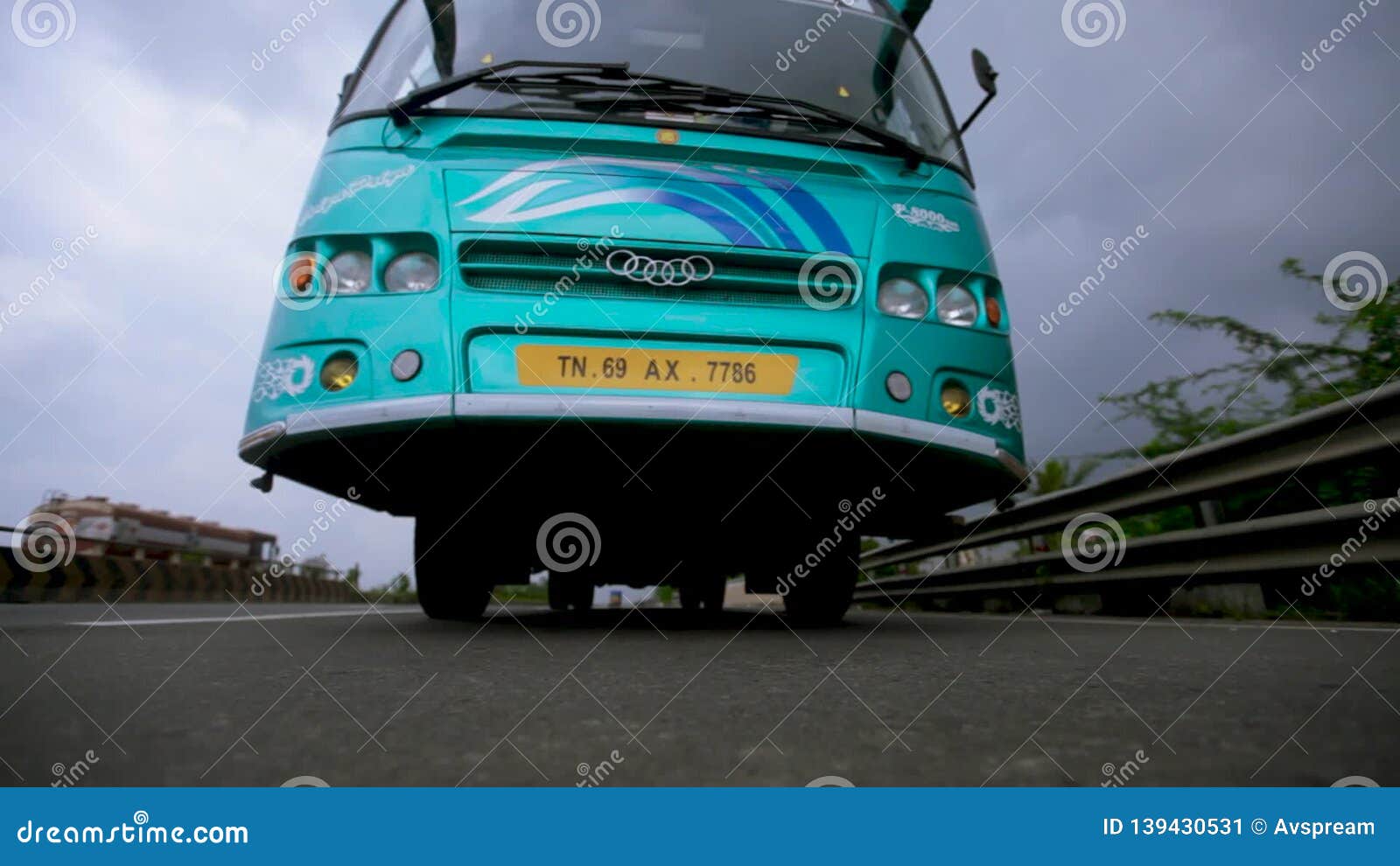 Reverse Bus Passing Over the Camera Stock Video - Video of highway ...