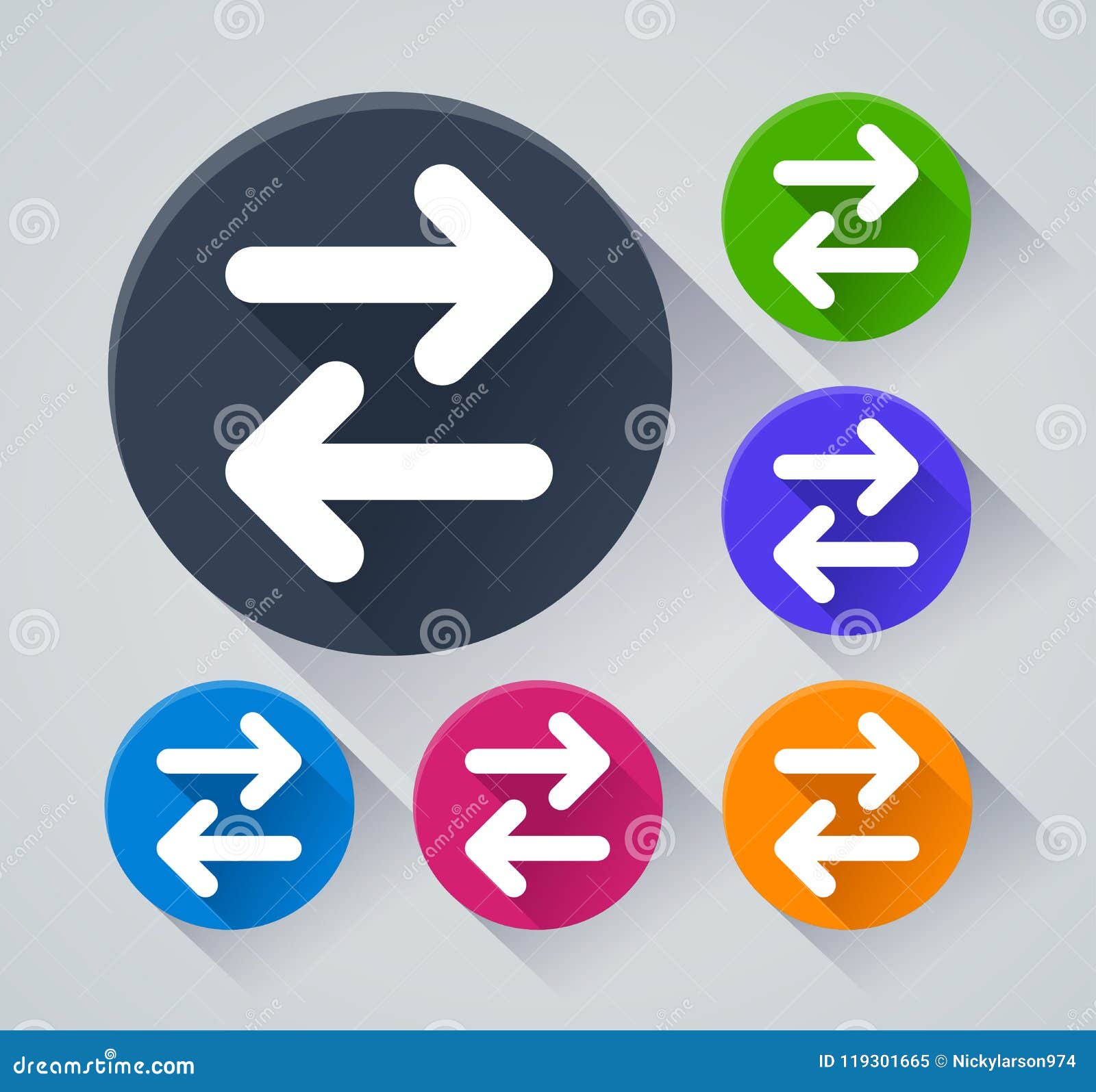 Reverse Circle Icons with Shadow Stock Vector - Illustration of double ...