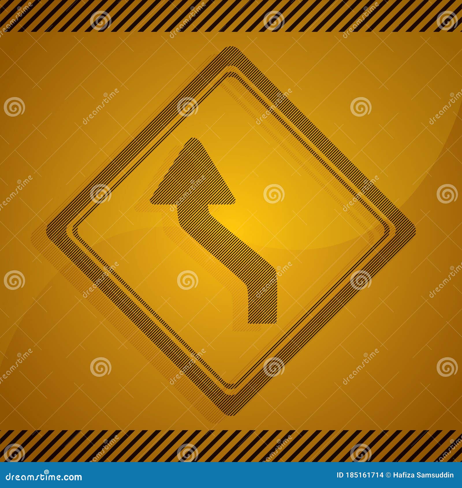 Reverse Curve Left Sign. Vector Illustration Decorative Design Stock ...