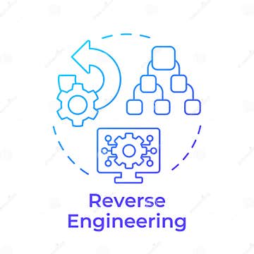 Reverse Engineering Blue Gradient Concept Icon Stock Illustration ...