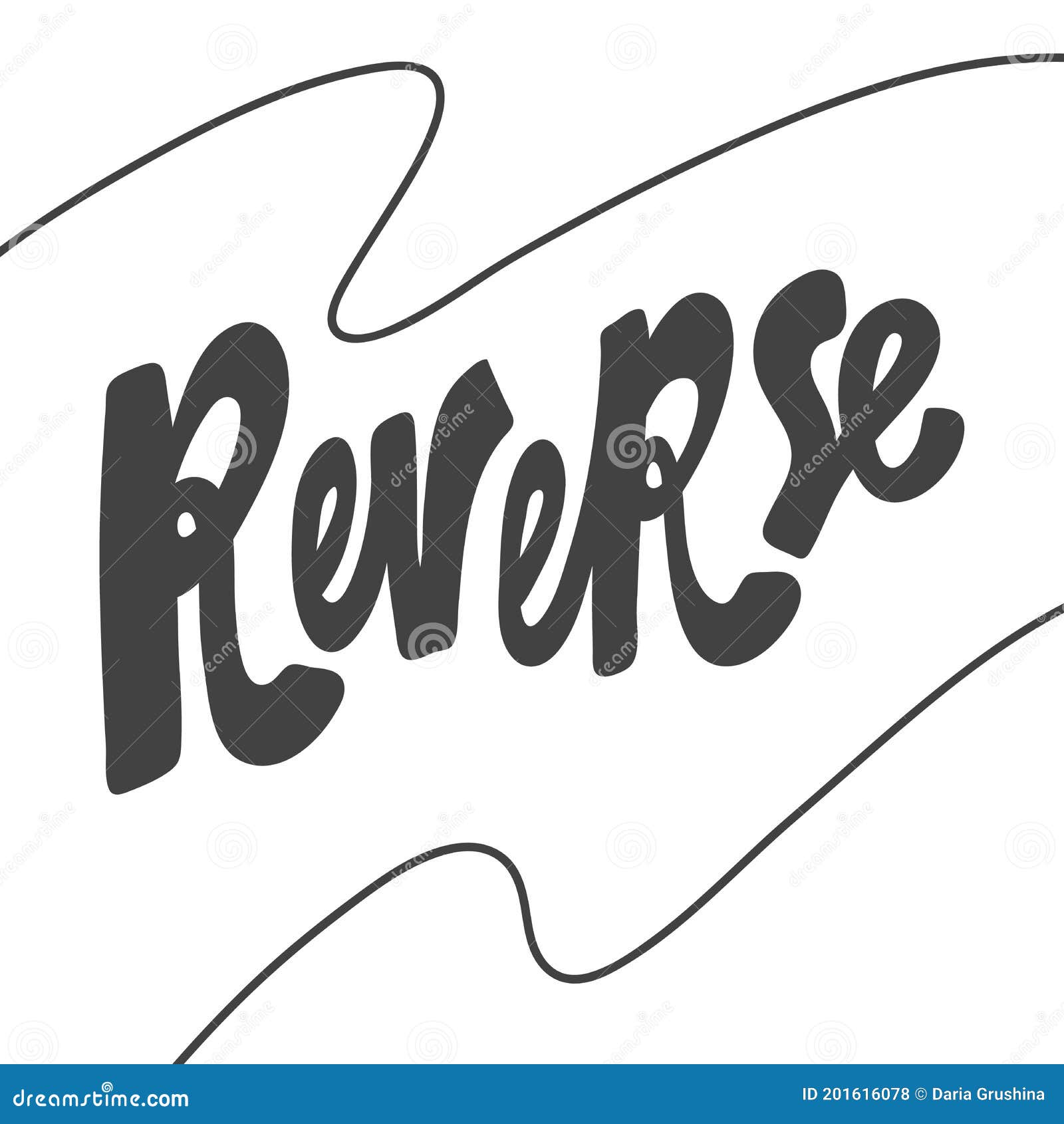 Reverse. Hand Drawn Lettering Logo for Social Media Content Stock ...