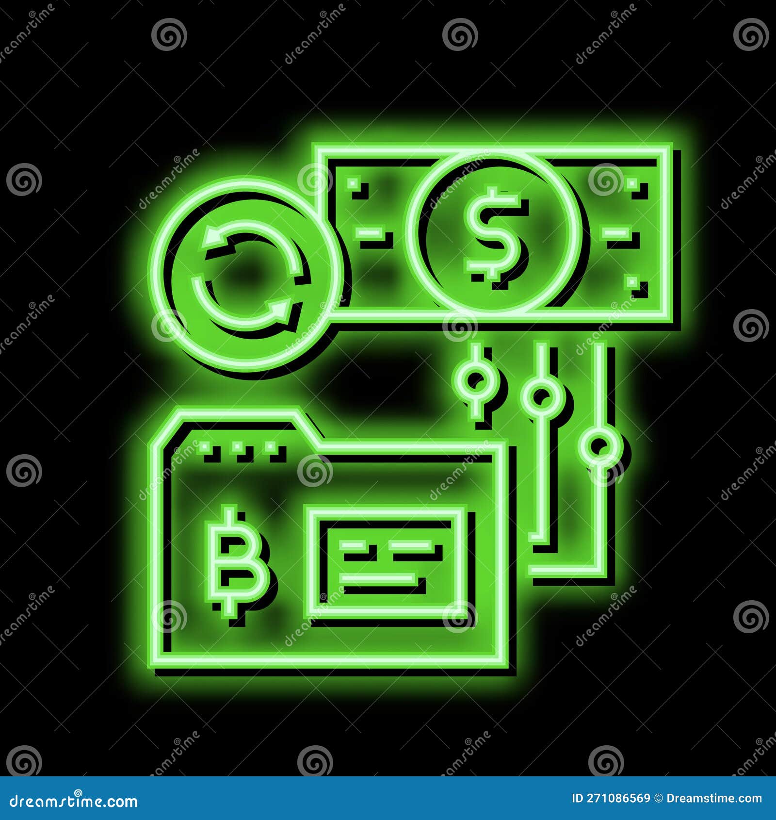 Reverse Ico Neon Glow Icon Illustration Stock Vector - Illustration of ...