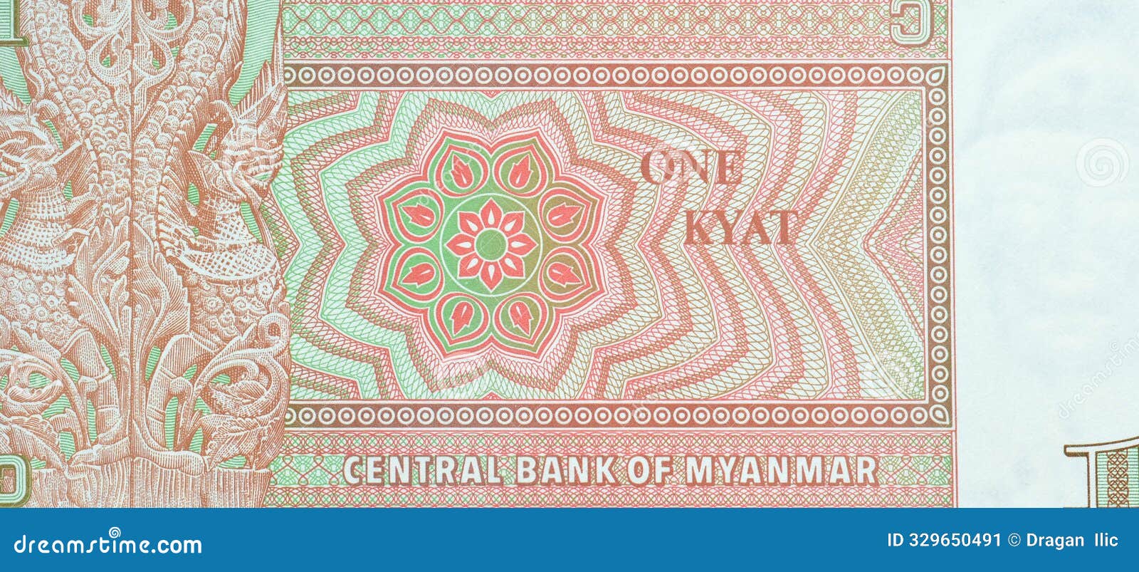 Reverse of 1 Kyat Banknote Printed by Myanmar Editorial Photo - Image ...