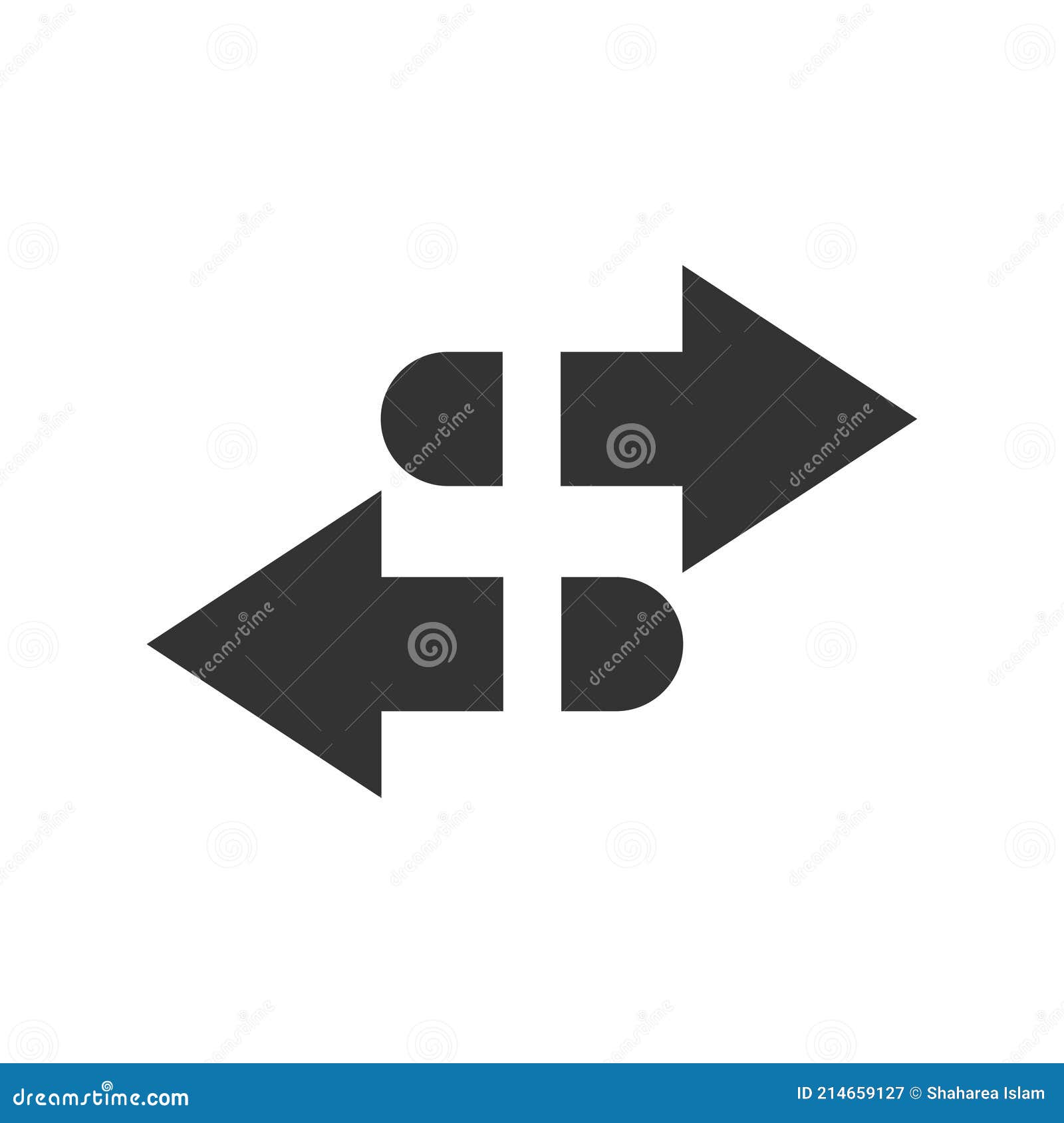 Reverse Left Right Arrow Icon Stock Vector - Illustration of direction ...