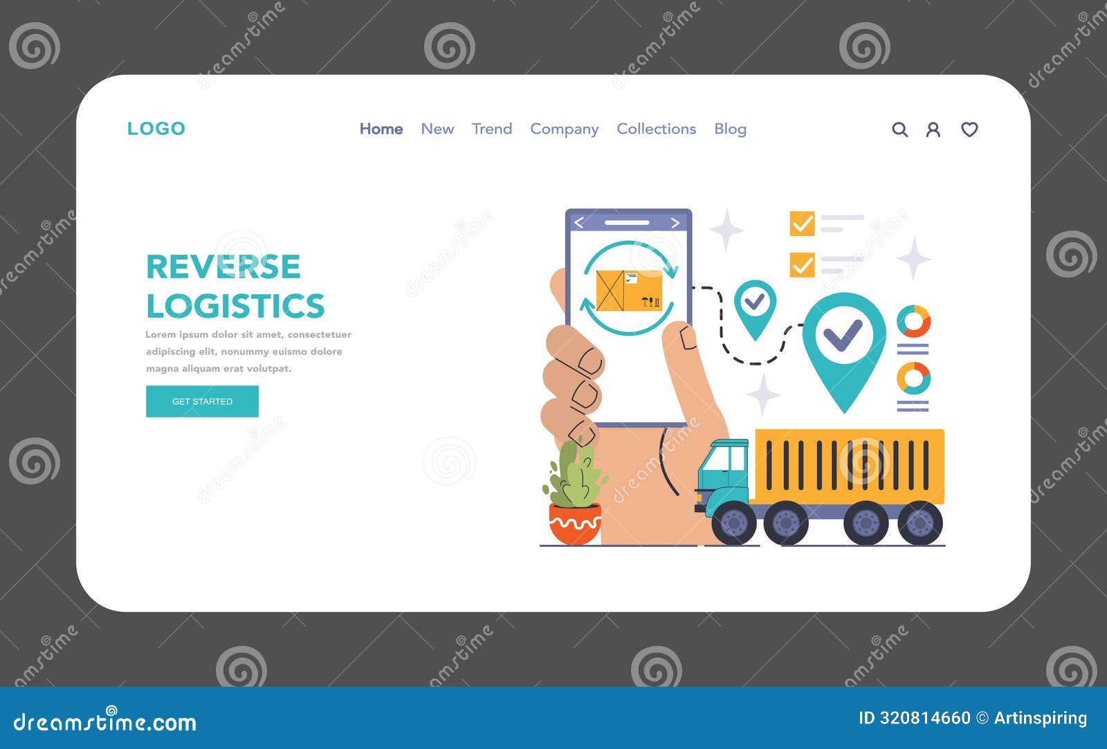Reverse Logistics Concept. Flat Vector Stock Vector - Illustration of ...