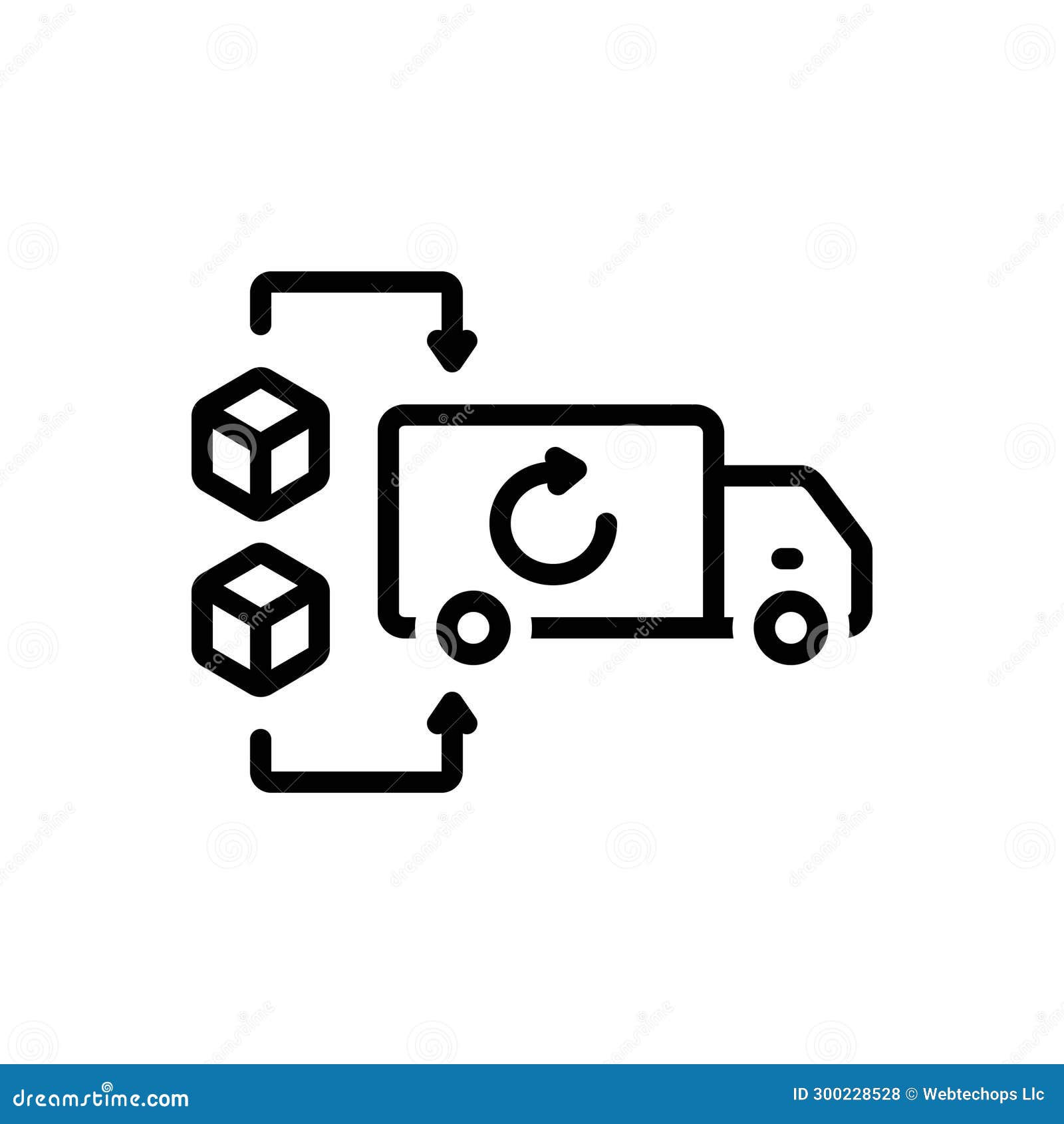 Black Line Icon for Reverse Logistics, Reverse and Shipping Stock ...