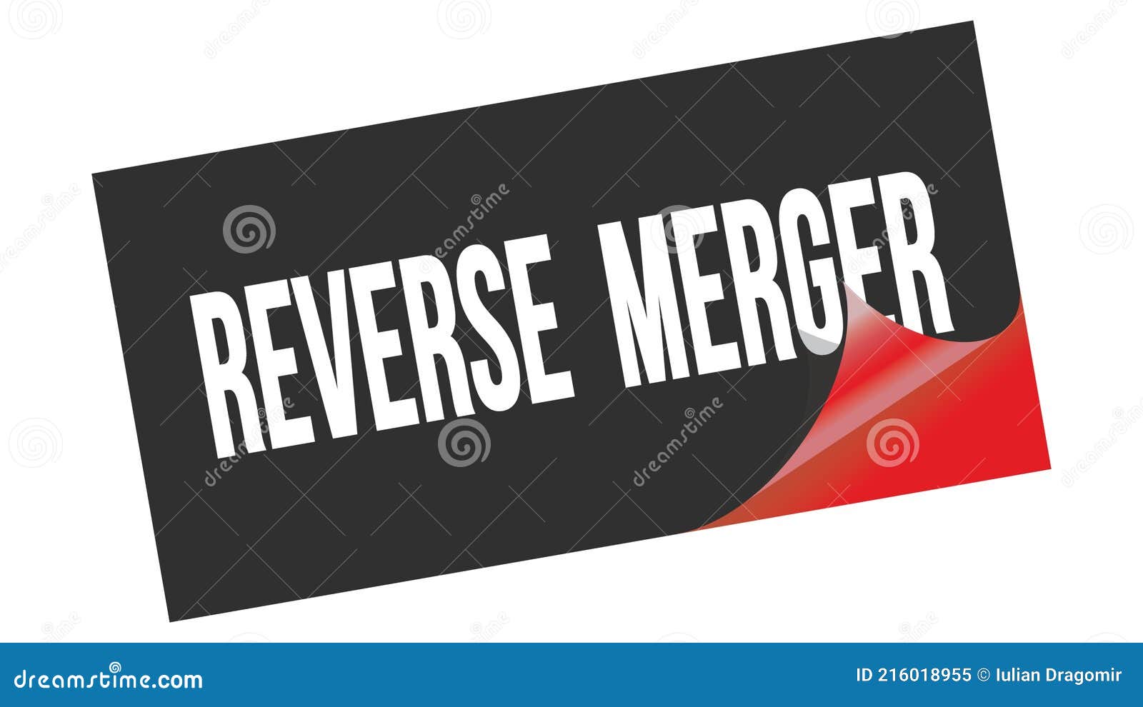 REVERSE MERGER Text on Black Red Sticker Stamp Stock Illustration ...