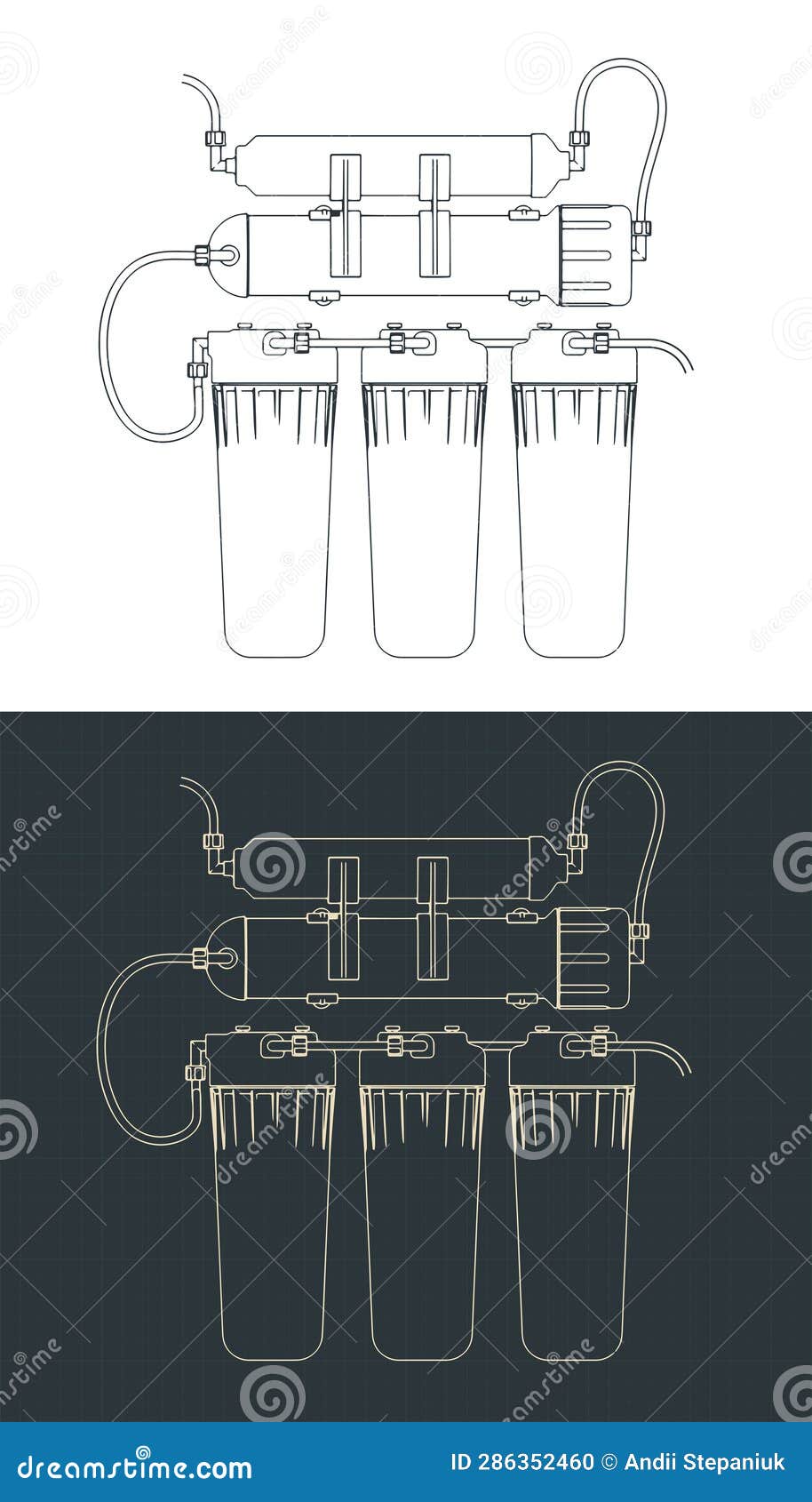 Reverse Osmosis System Blueprints Stock Vector - Illustration of ...
