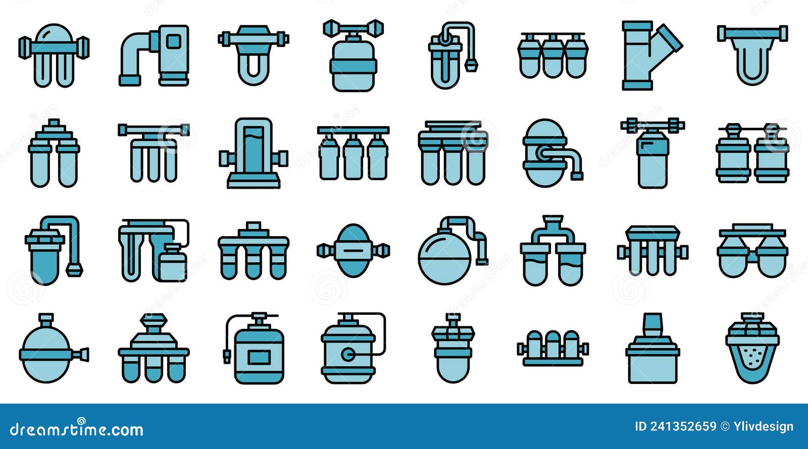 Reverse Osmosis System Icons Set Vector Flat Stock Illustration ... Reverse Osmosis System Icons Set Vector Flat Stock Illustration ...