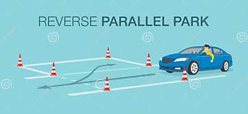Reverse Parallel Parking Infographic. Perspective View Stock Vector ...