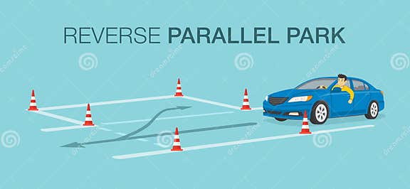 Reverse Parallel Parking Infographic. Perspective View Stock Vector ...