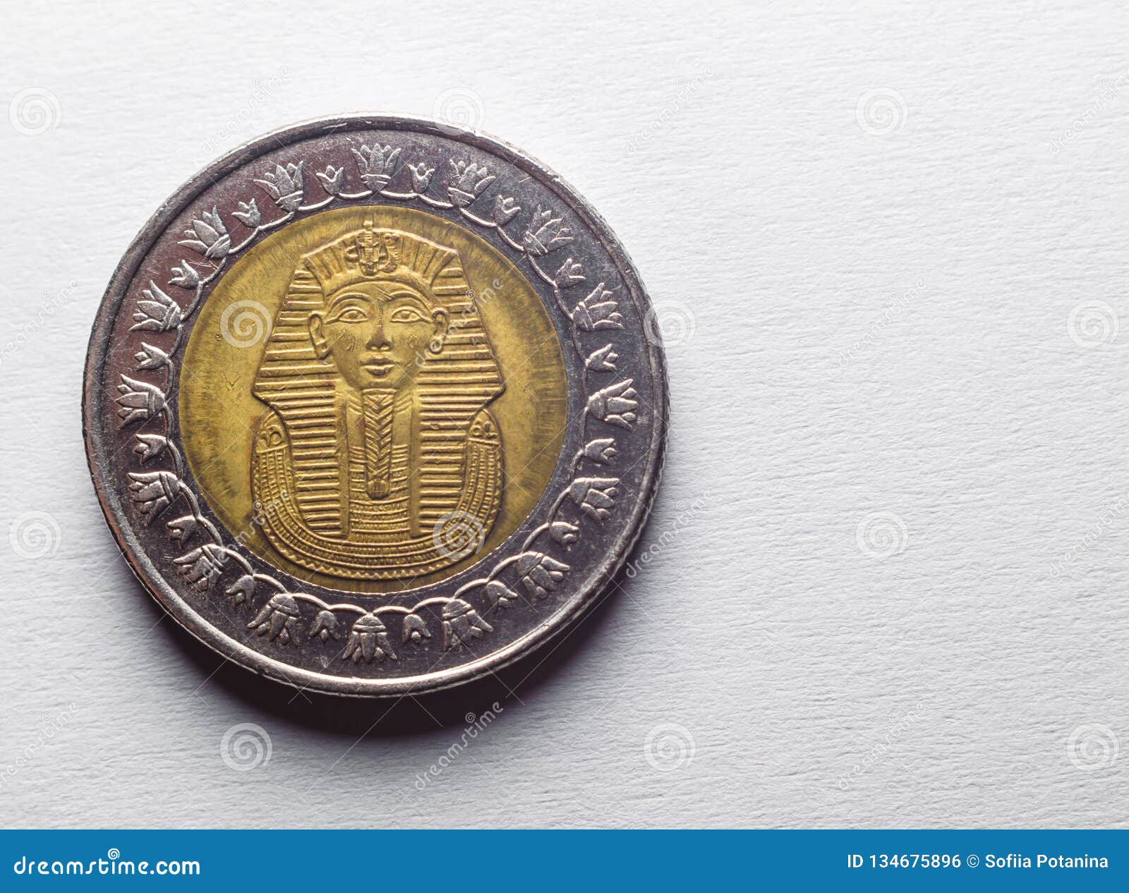 Egyptian Pound Coin With The Image Of The Sphinx Stock Photo - Image of ...