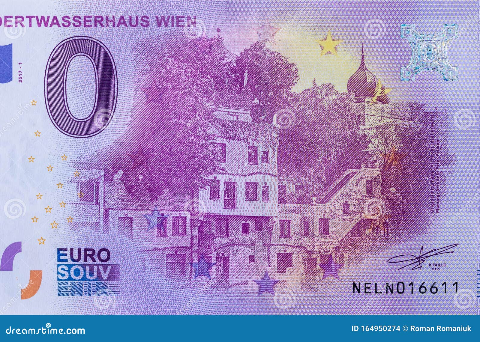 Reverse Side of 0 Euro Souvenir Banknote Stock Photo - Image of austria ...