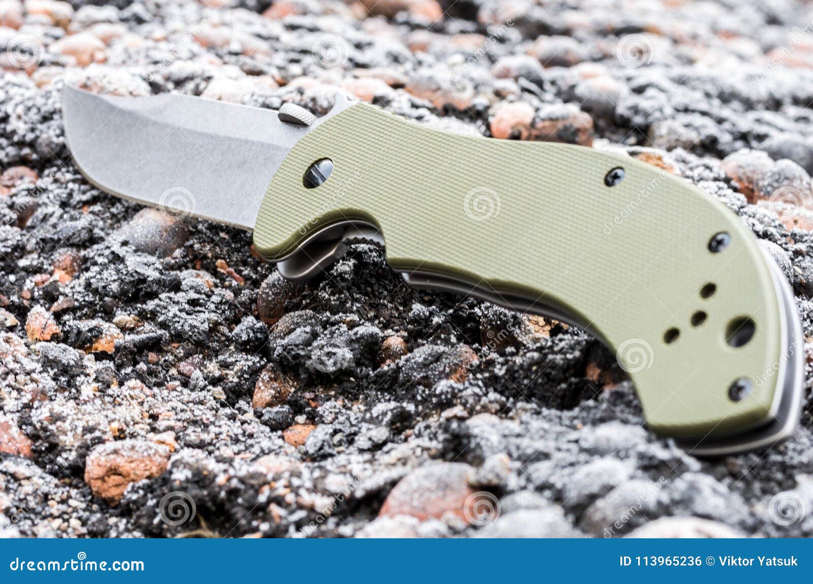 The Reverse Side of the Knife. Knife Handle in the Foreground Stock ...