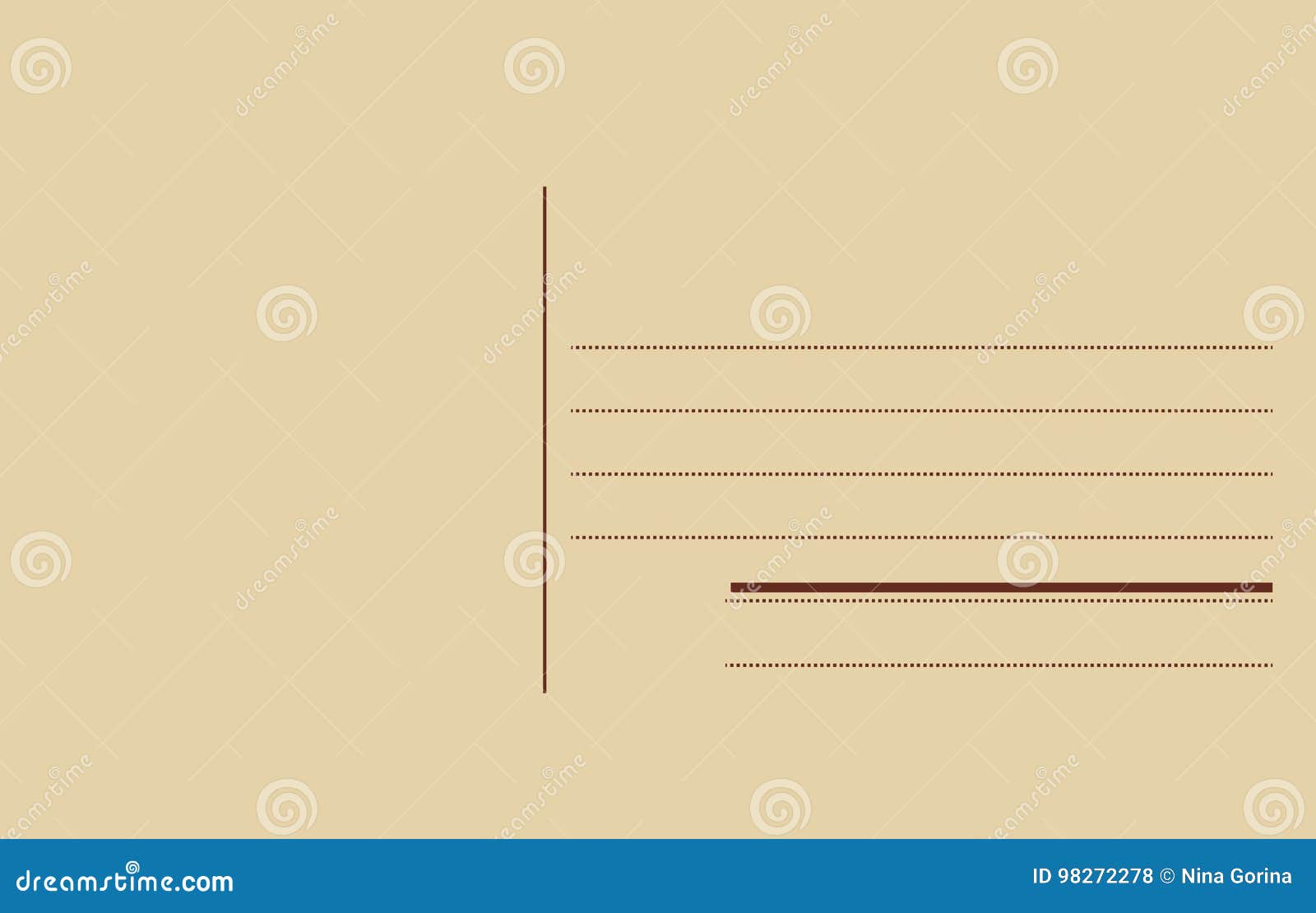 Reverse Side of Old Postcard Stock Vector - Illustration of nostalgia ...