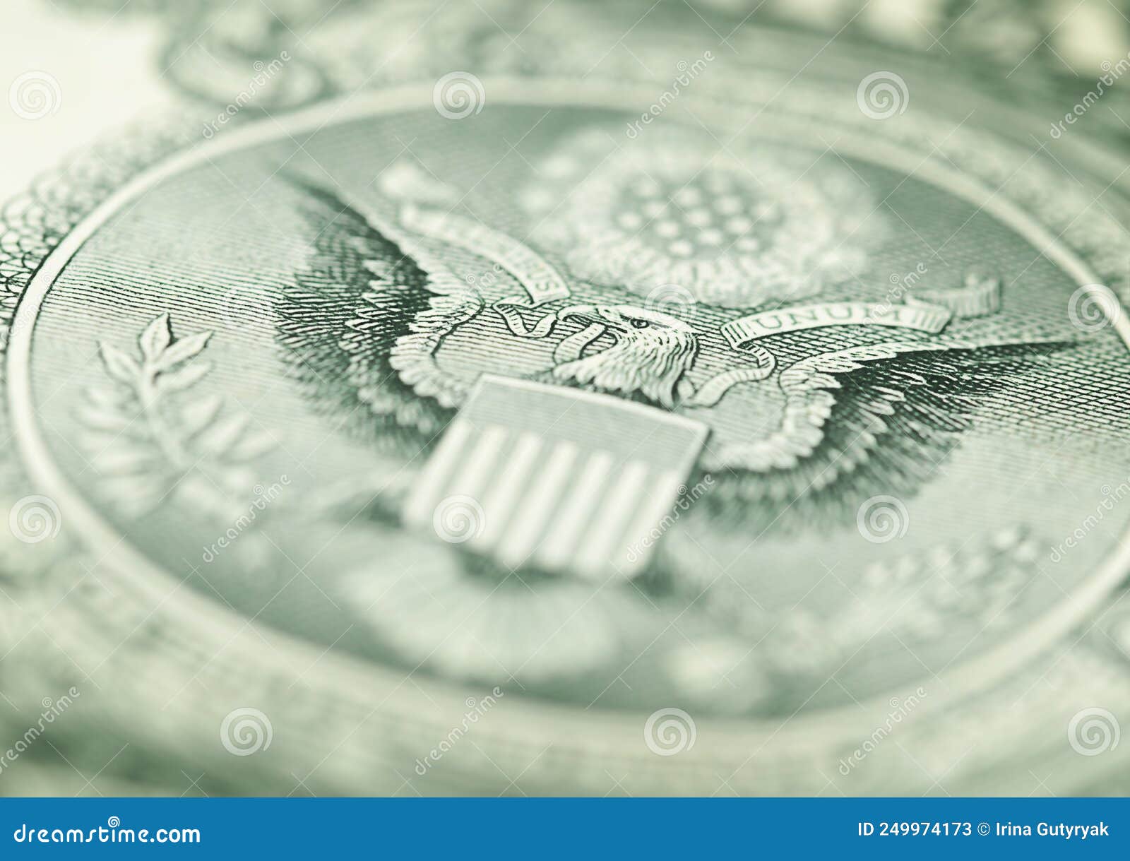 Reverse Side of One US Dollar Stock Image - Image of closeup, business ...