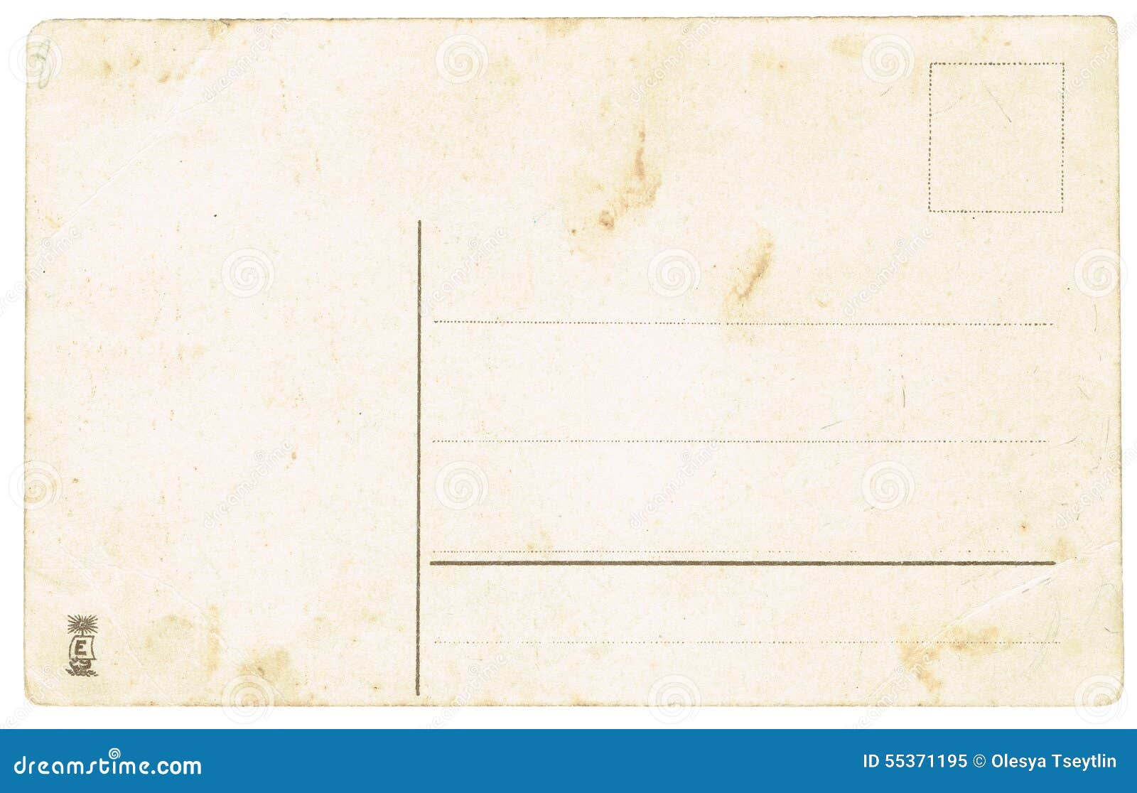 The Reverse Side of Postcards of the Early Twentieth Century. Stock ...