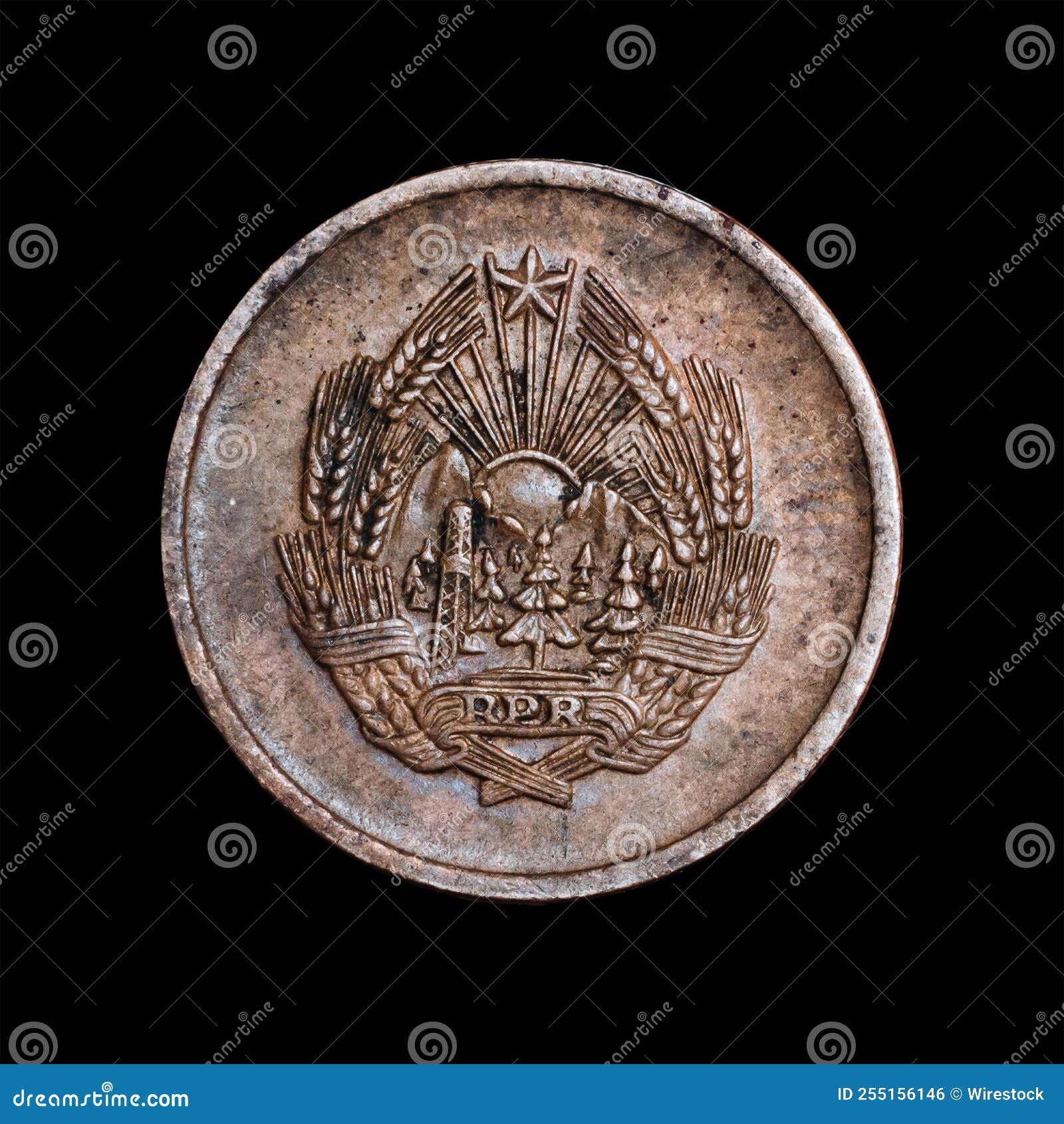 Reverse Side of a Romanian Bani Coin. Stock Photo - Image of business ...