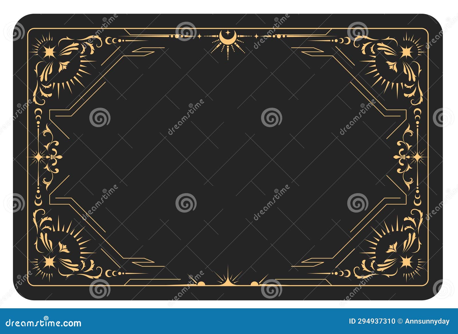 The Reverse Side of a Tarot Cards Batch, Magic Frame with Elegant ...