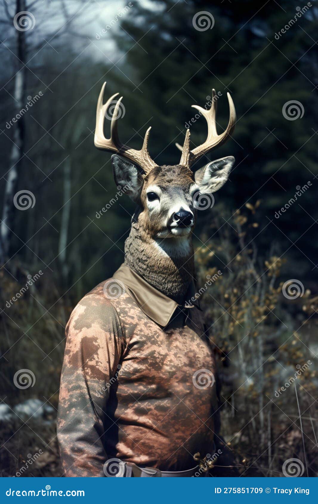Reverse Situation of the Deer As the Hunter Stock Illustration ...