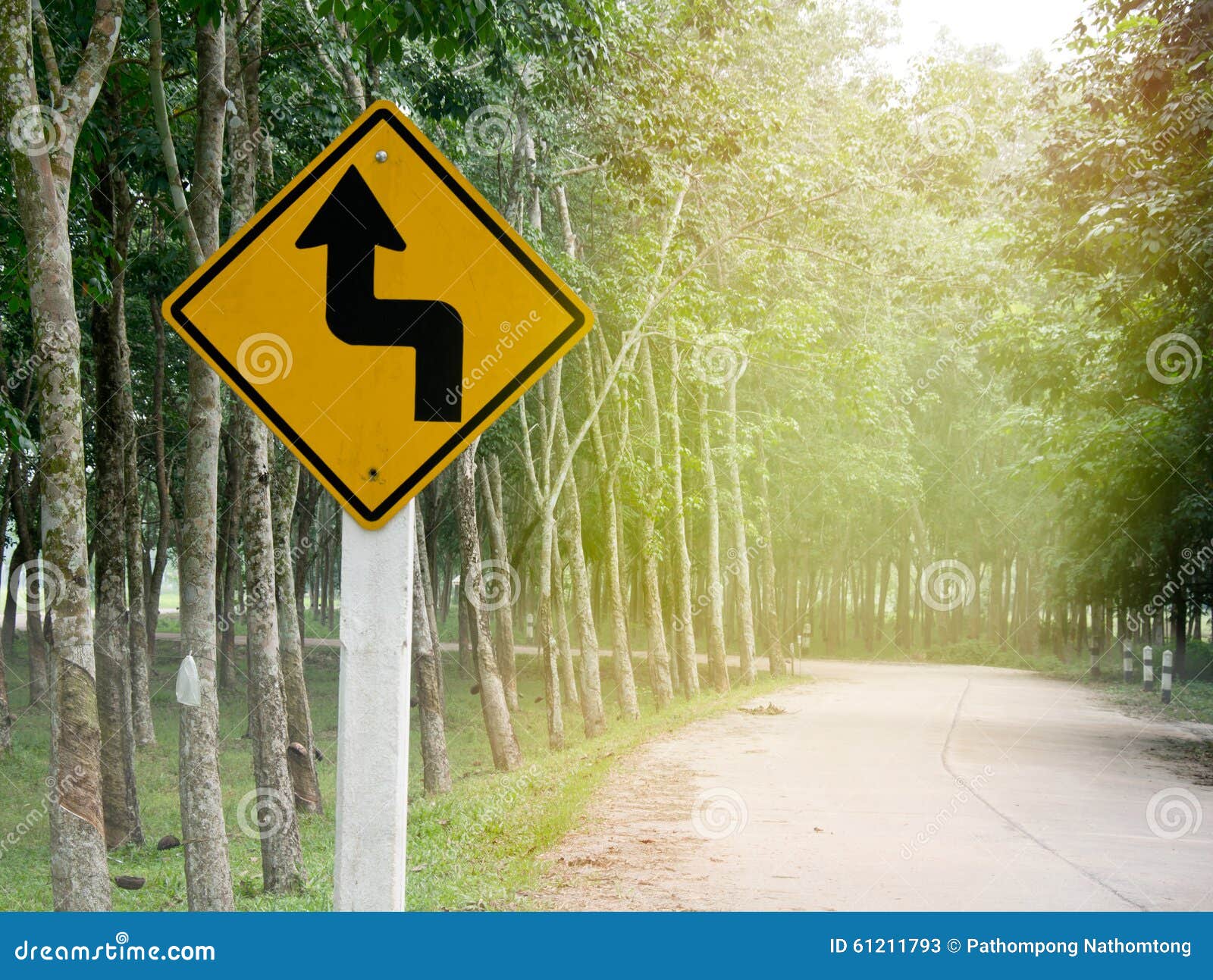 Reverse Turn Left Signs on the Road on the Road Stock Image - Image of ...