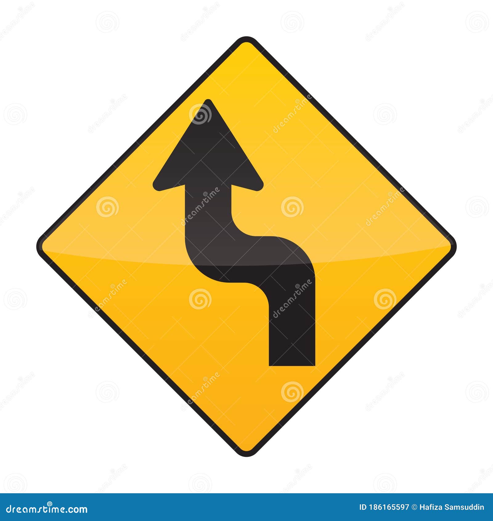Reverse Turn Left Warning Sign. Vector Illustration Decorative Design ...