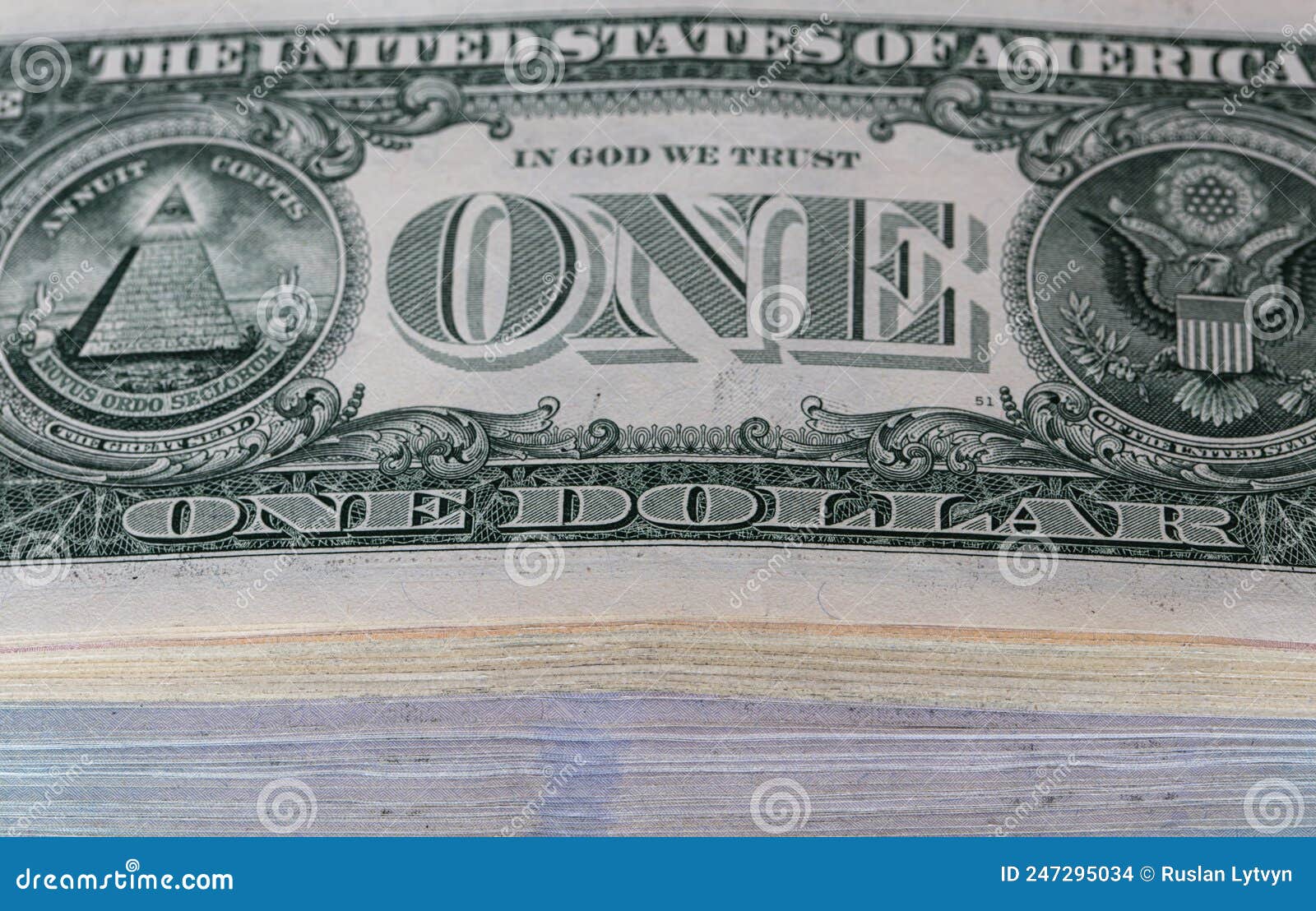 Reverse of 1 US Dollar Banknote Stock Photo - Image of income, cash ...