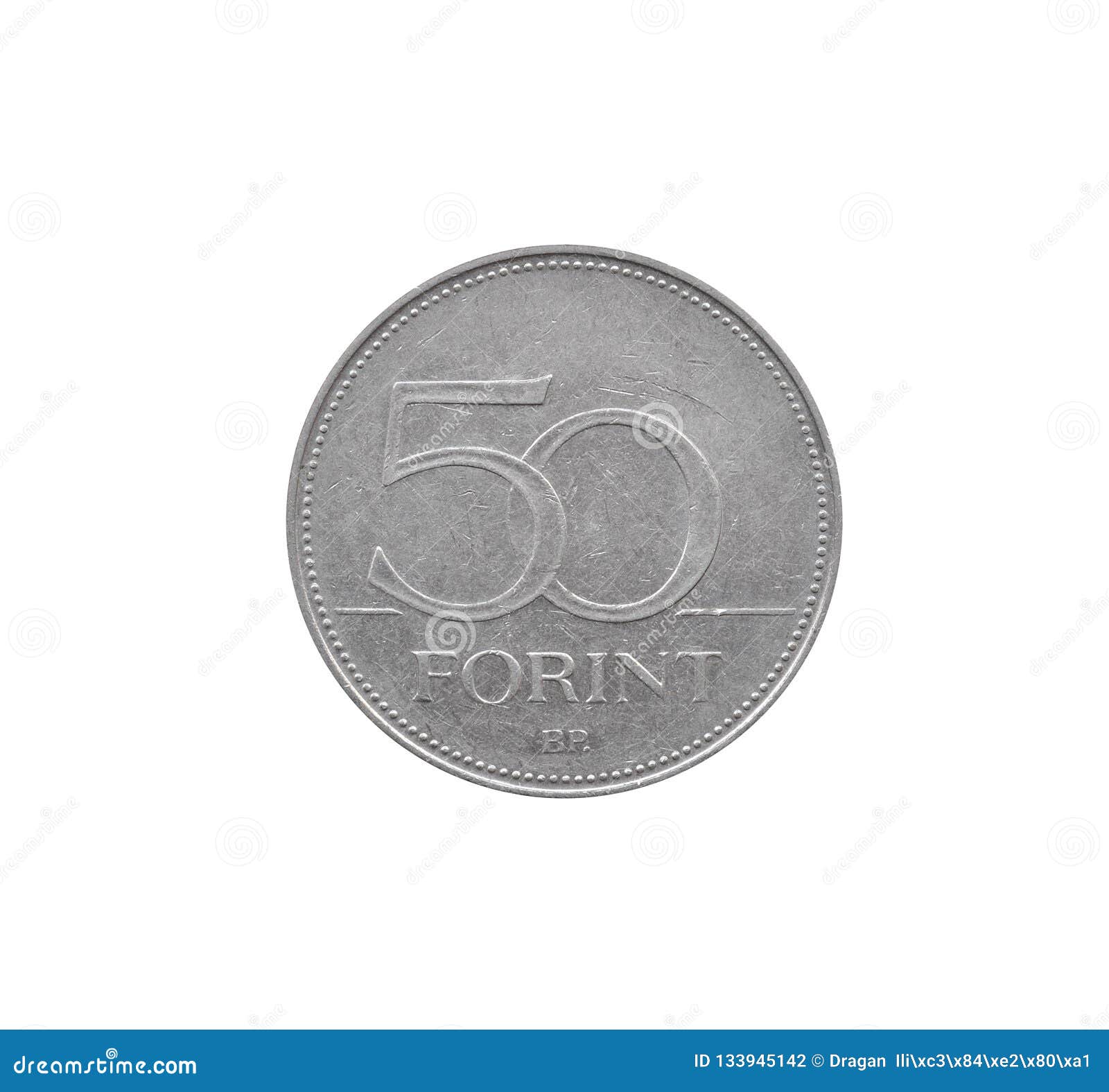 Reverse of Vintage 50 Forints Coin Stock Photo - Image of reverse ...