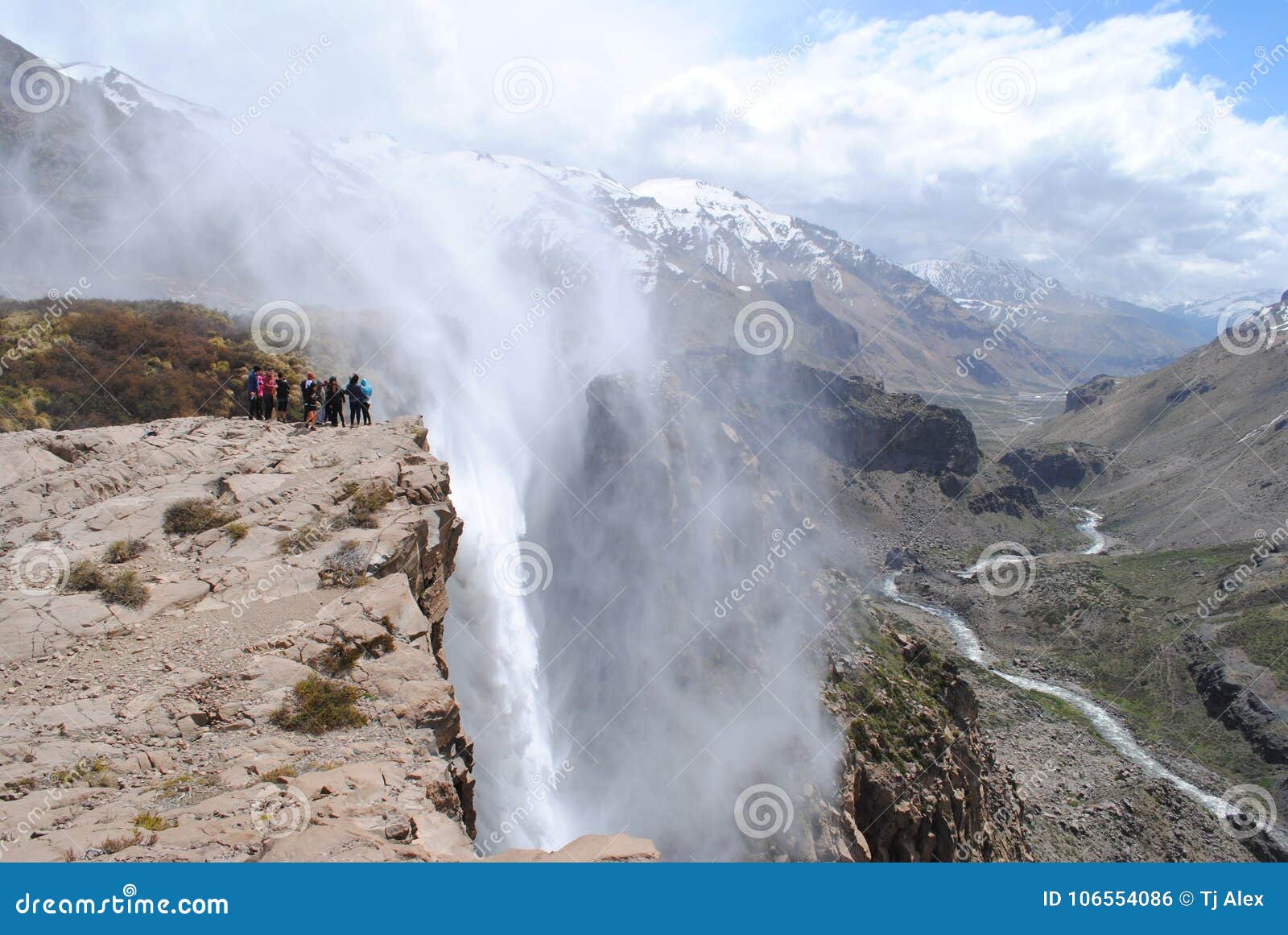 Reverse waterfall in chile editorial photo. Image of waterfall - 106554086
