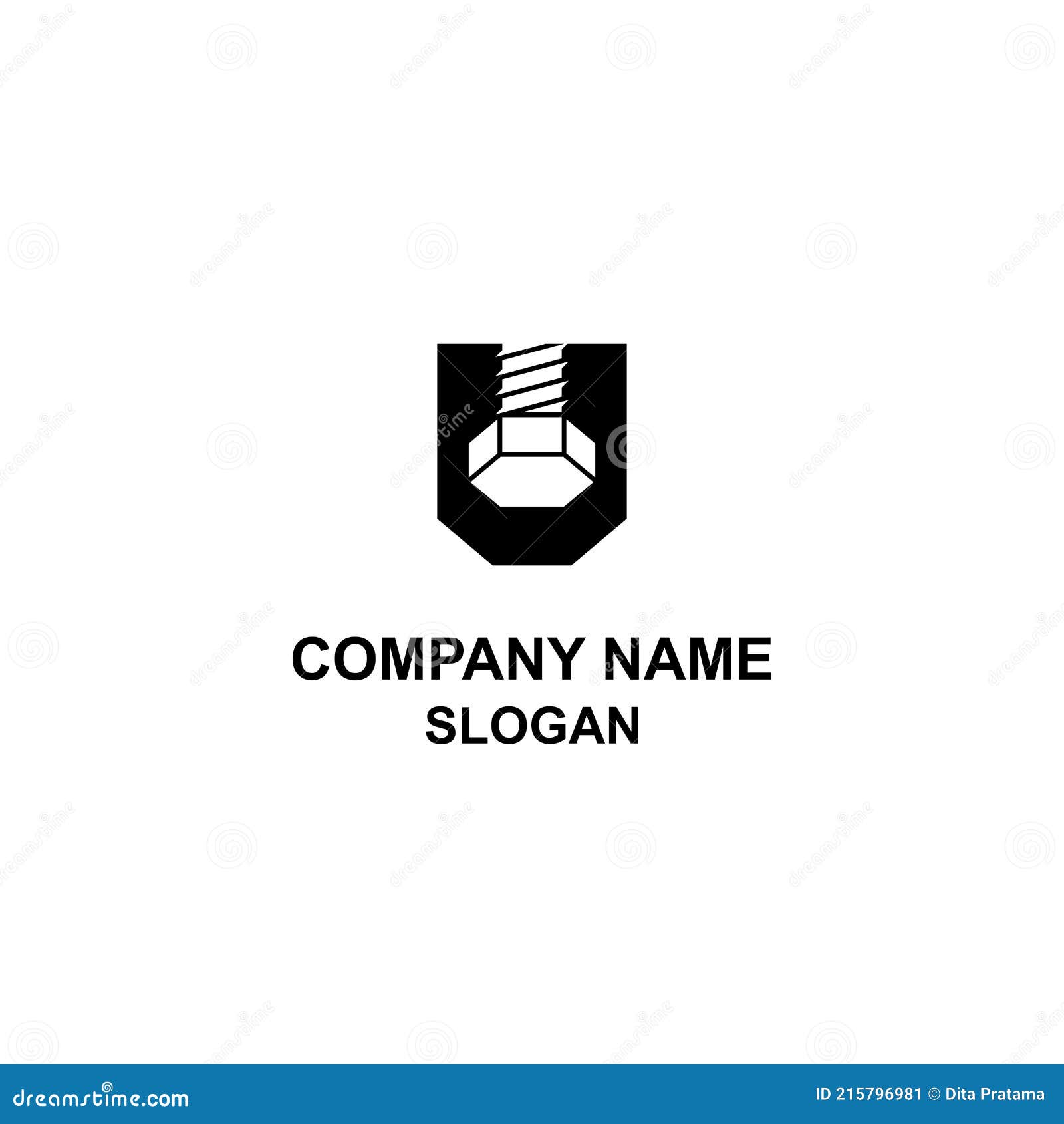 Hexagonal Bolt And Nuts Technical Drawing Vector Illustrations ...