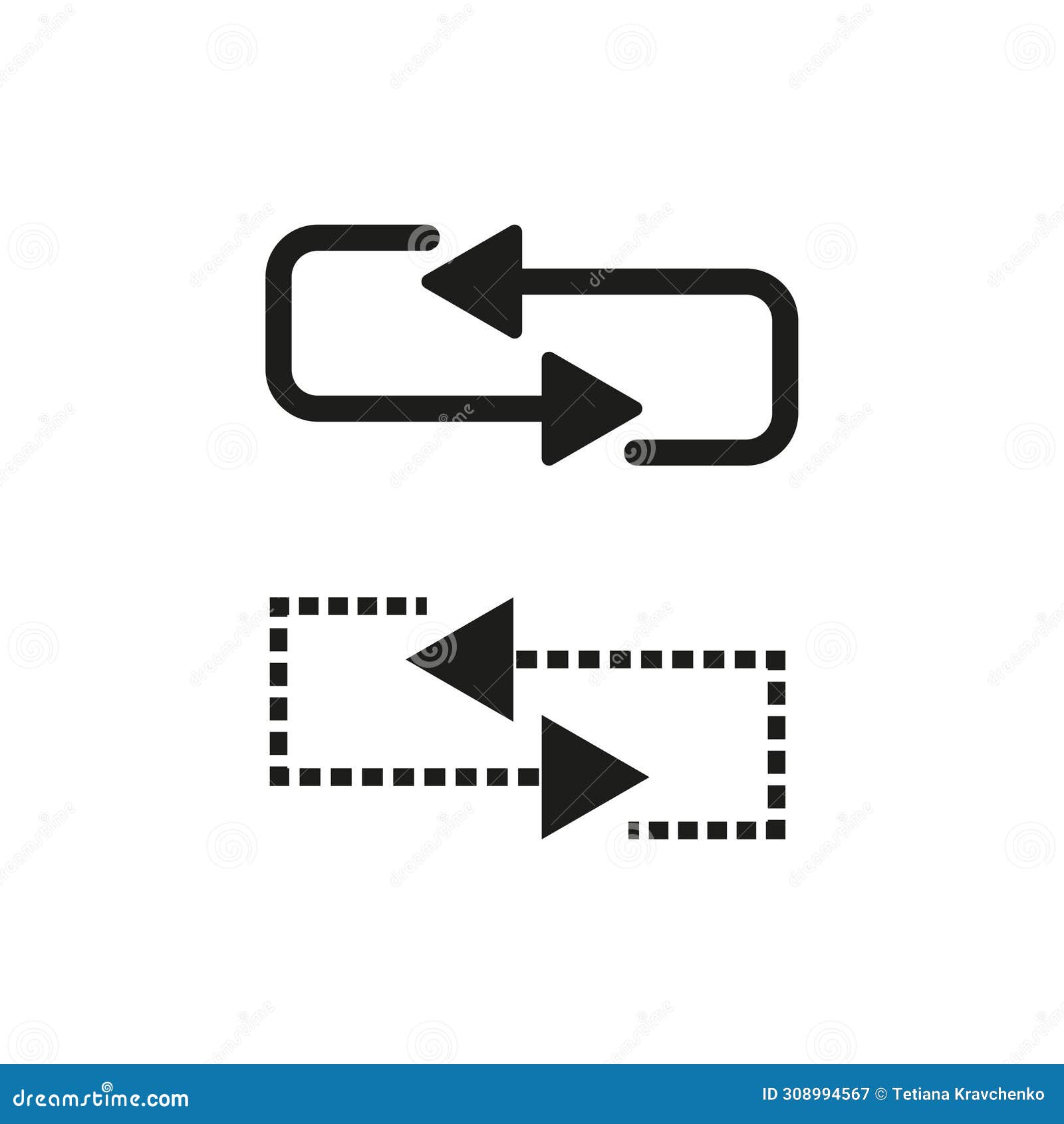 Reversible Process Arrows. Data Exchange Symbol. Vector Illustration ...
