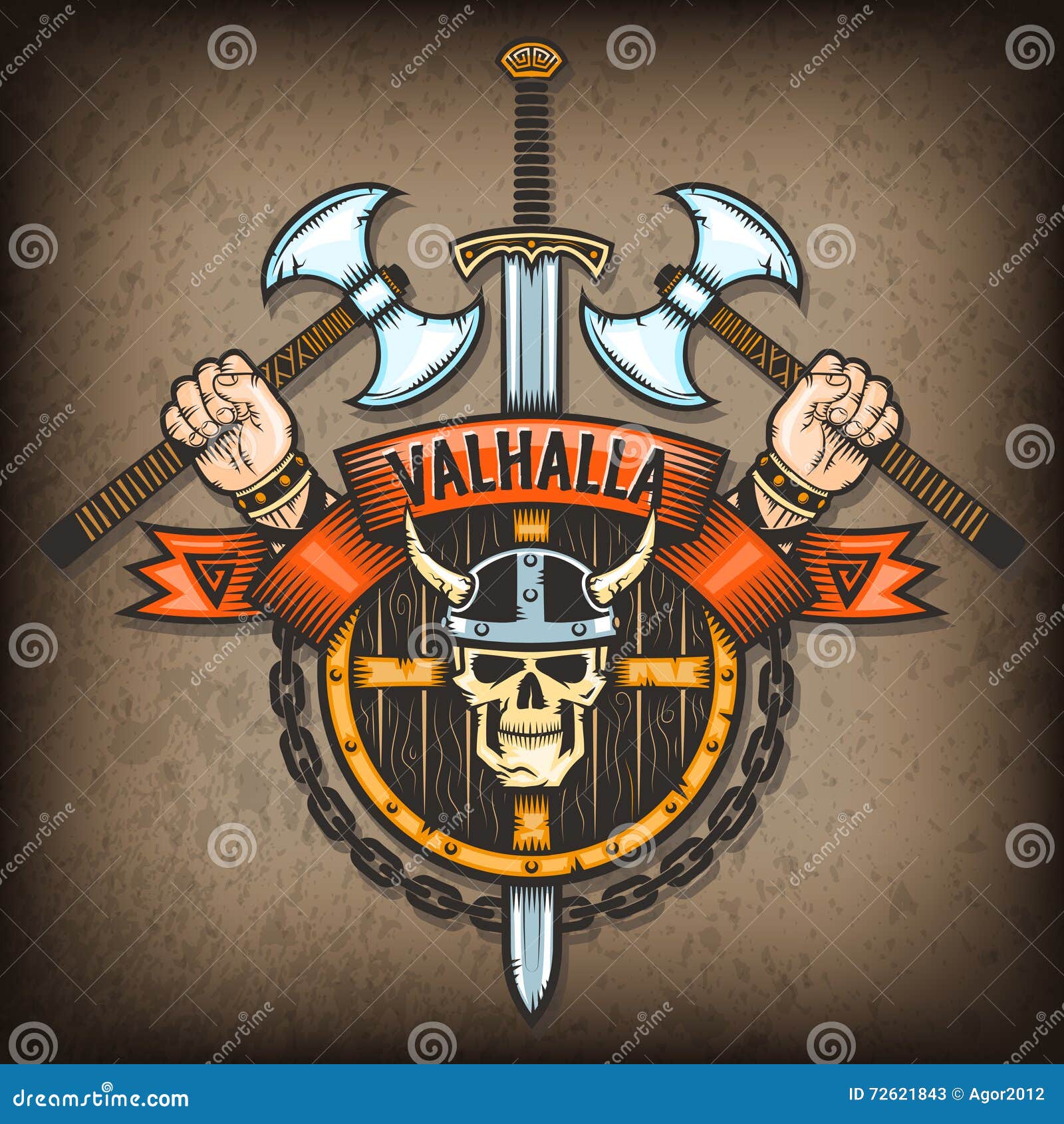 Revestimento de Valhalla ilustração do vetor. Ilustração de emblema ...