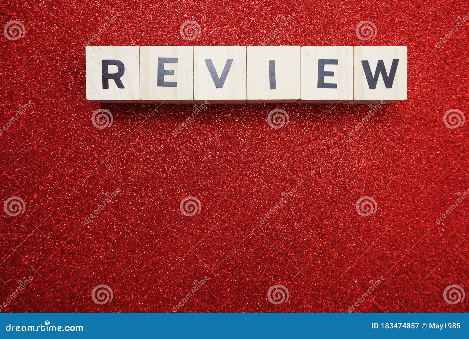 Review Alphabet Letter with Space Copy on Red Glitter Background Stock ...