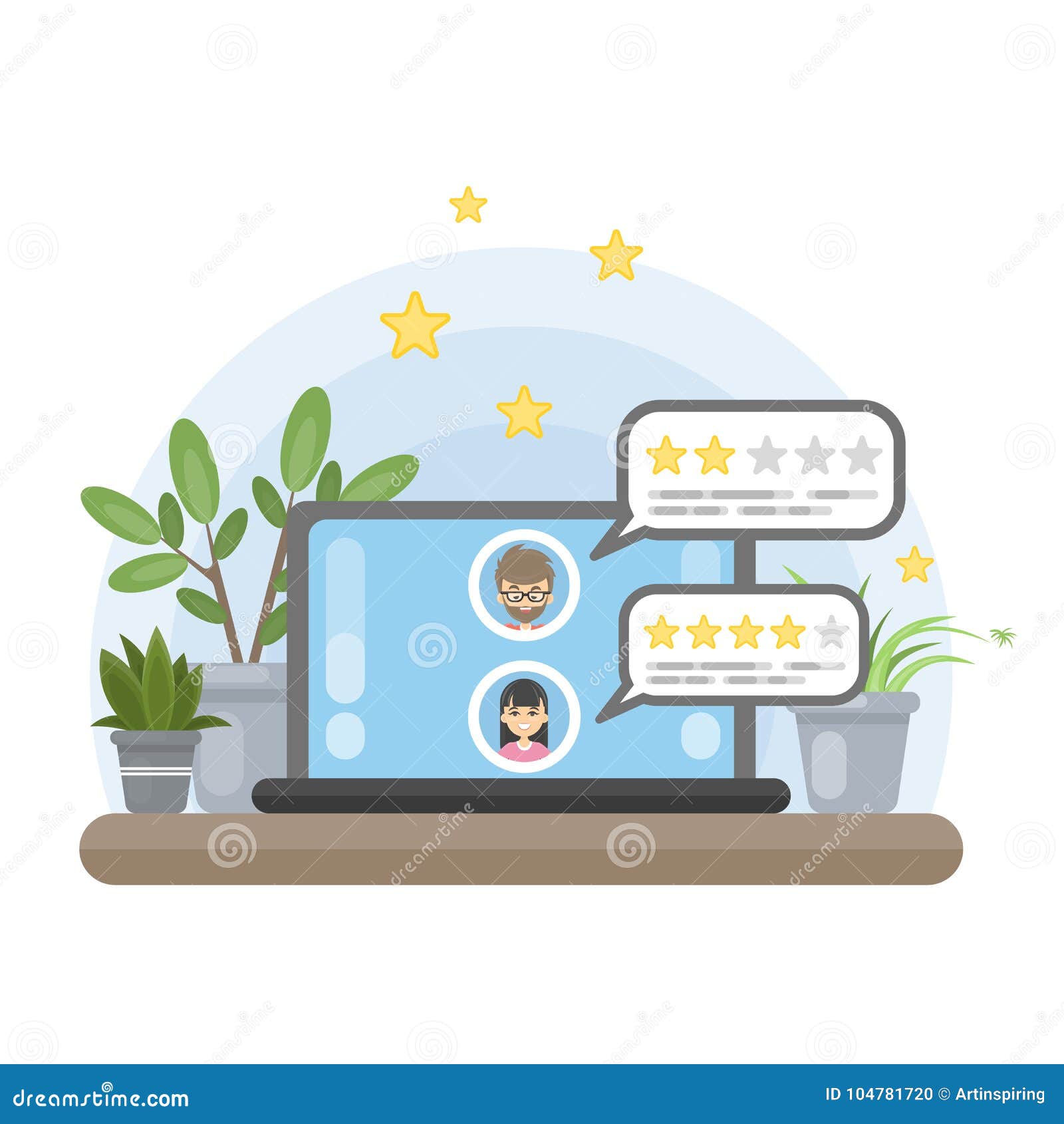 Review on computer. stock vector. Illustration of device - 104781720