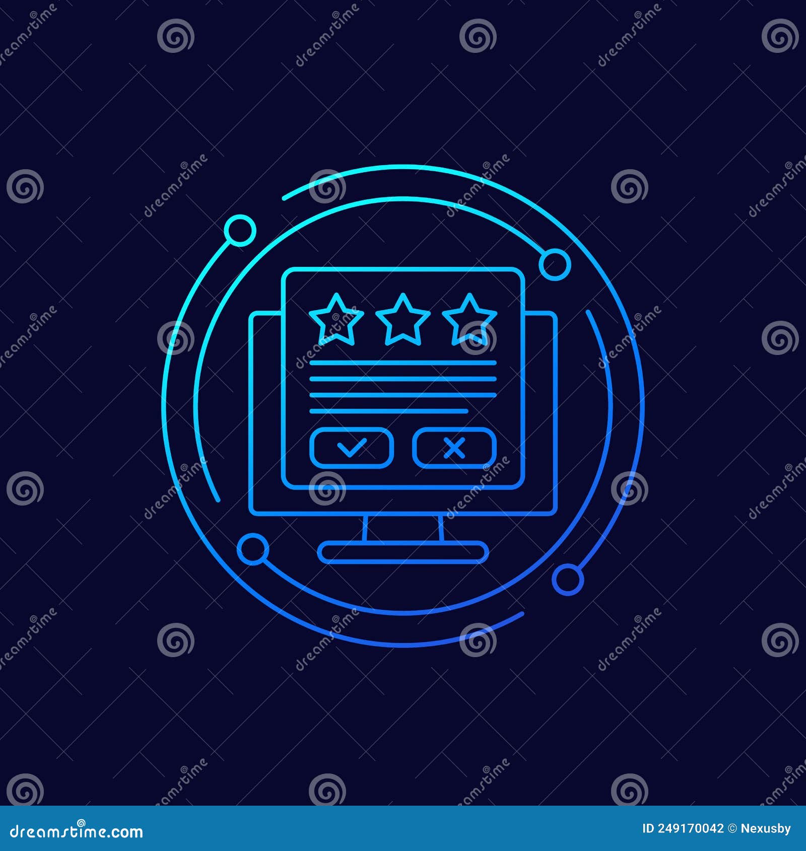 Review and Feedback Line Icon for Web Stock Vector - Illustration of ...