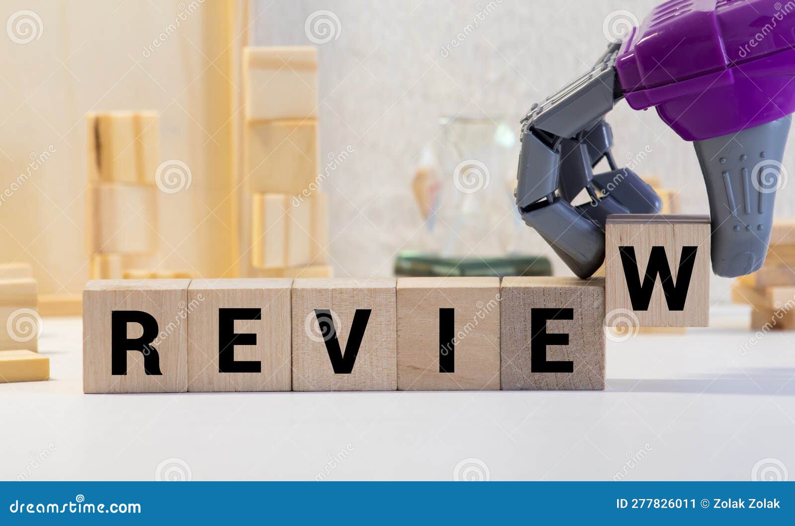 Review Headline Sign Made of Wood on a Table Stock Image - Image of ...