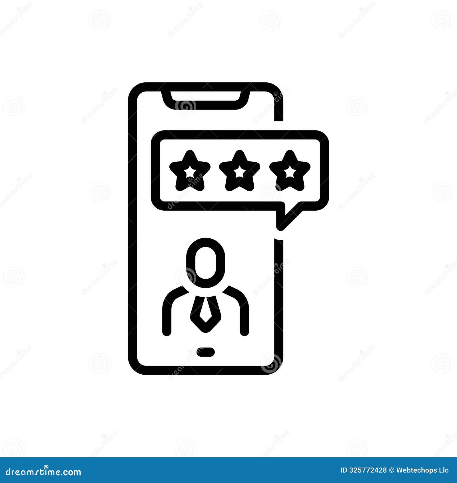 Black Line Icon for Review, Feedback and Rating Stock Illustration ...