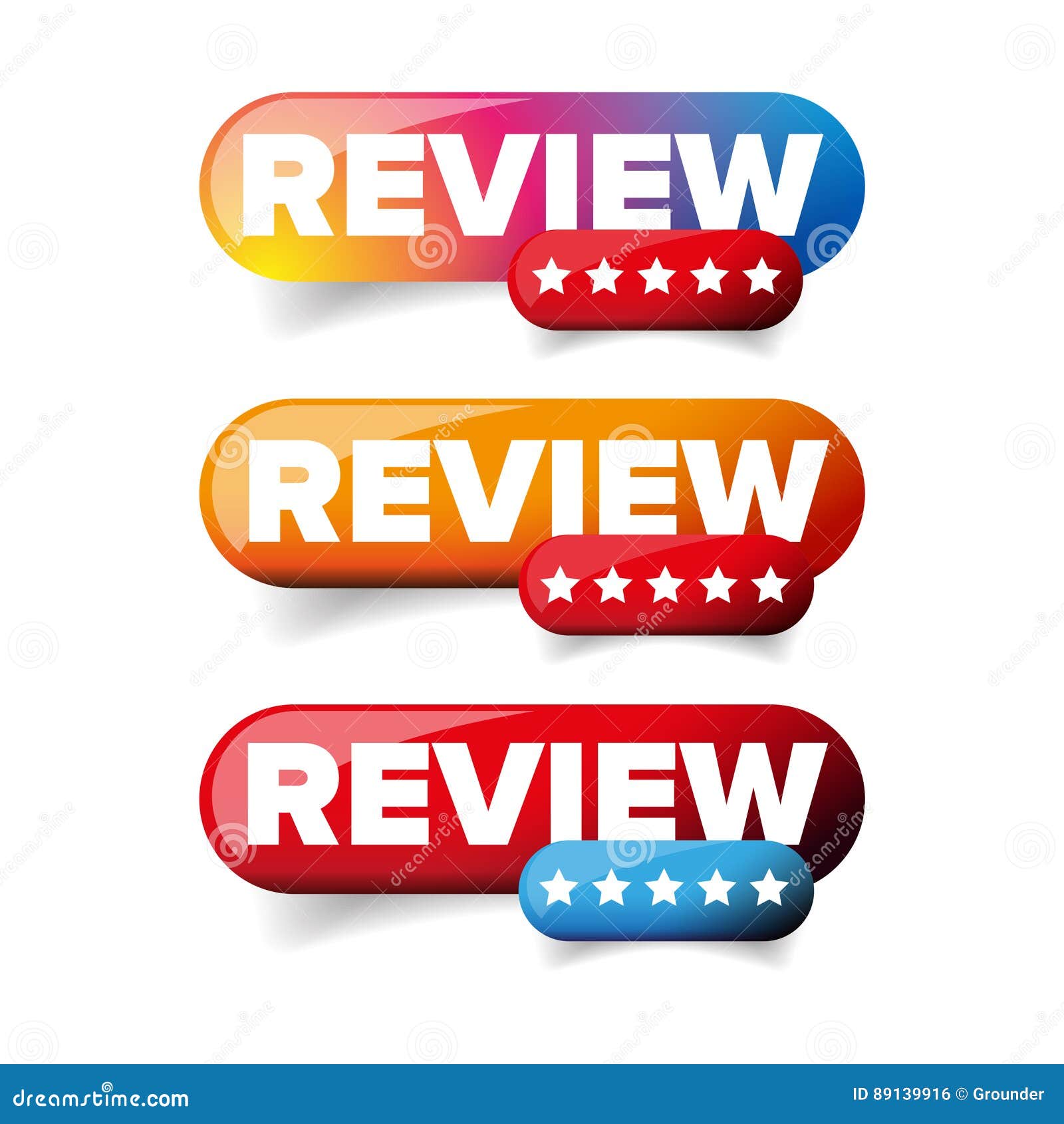 Review Star button vector stock vector. Illustration of satisfaction ...