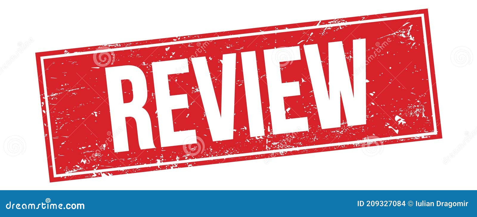 REVIEW Text on Red Grungy Rectangle Stamp Stock Illustration ...