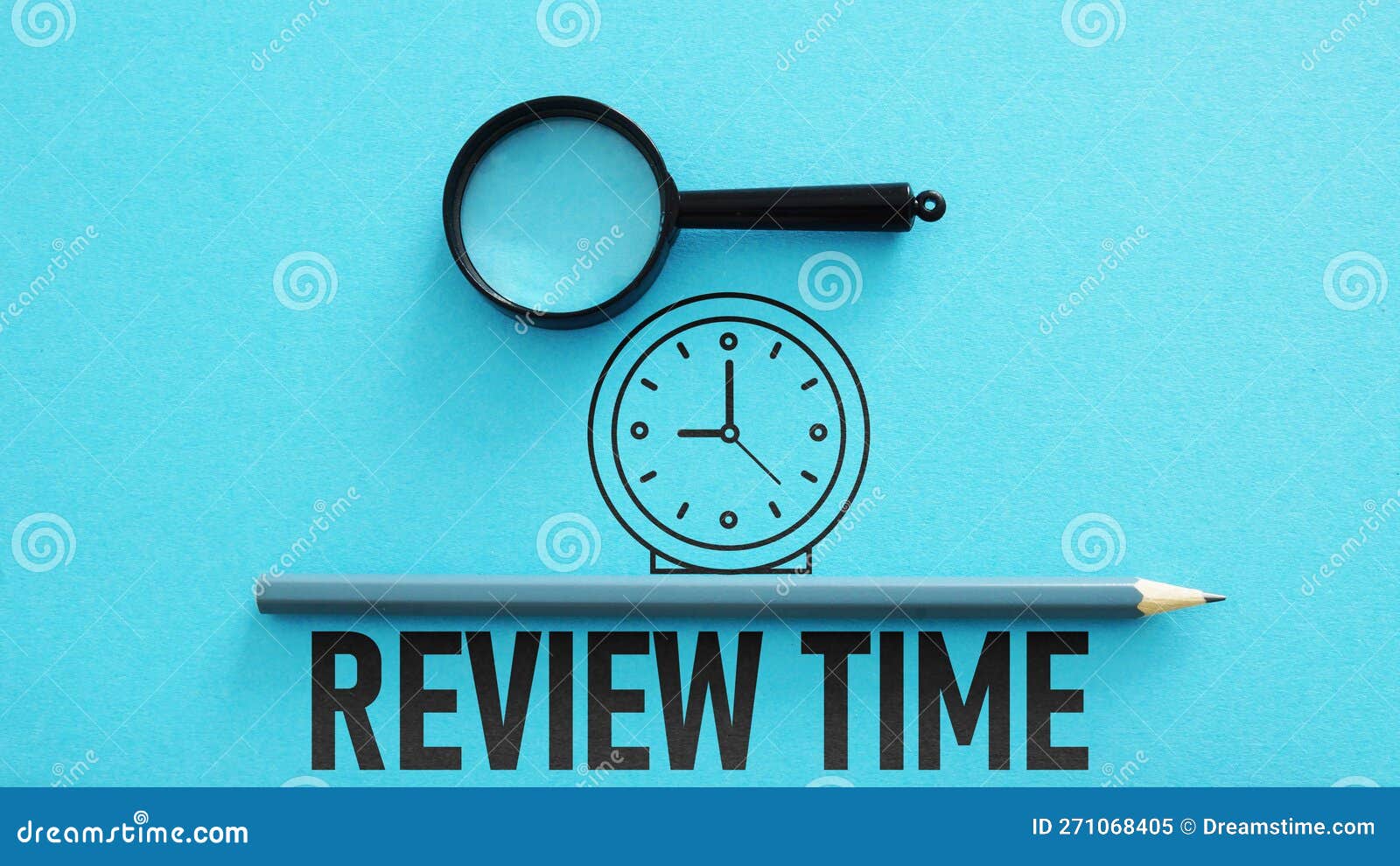 Review Time is Shown Using the Text and Picture of Clock Stock Image ...