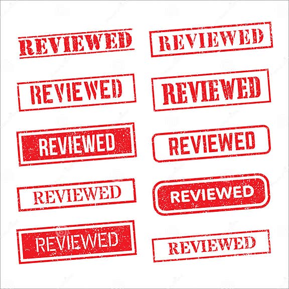 REVIEWED Red Rubber Stamp Set Stock Illustration - Illustration of ...