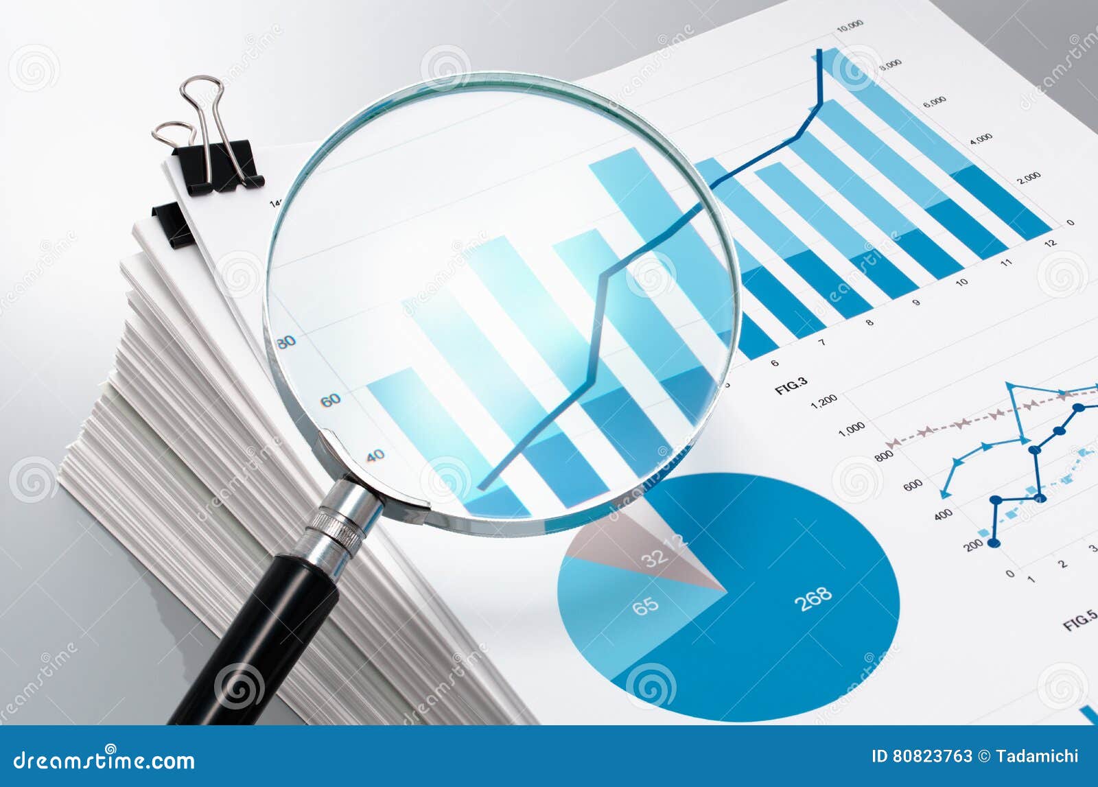 Reviewing and Analyzing Business Reports. Stock Image - Image of ...
