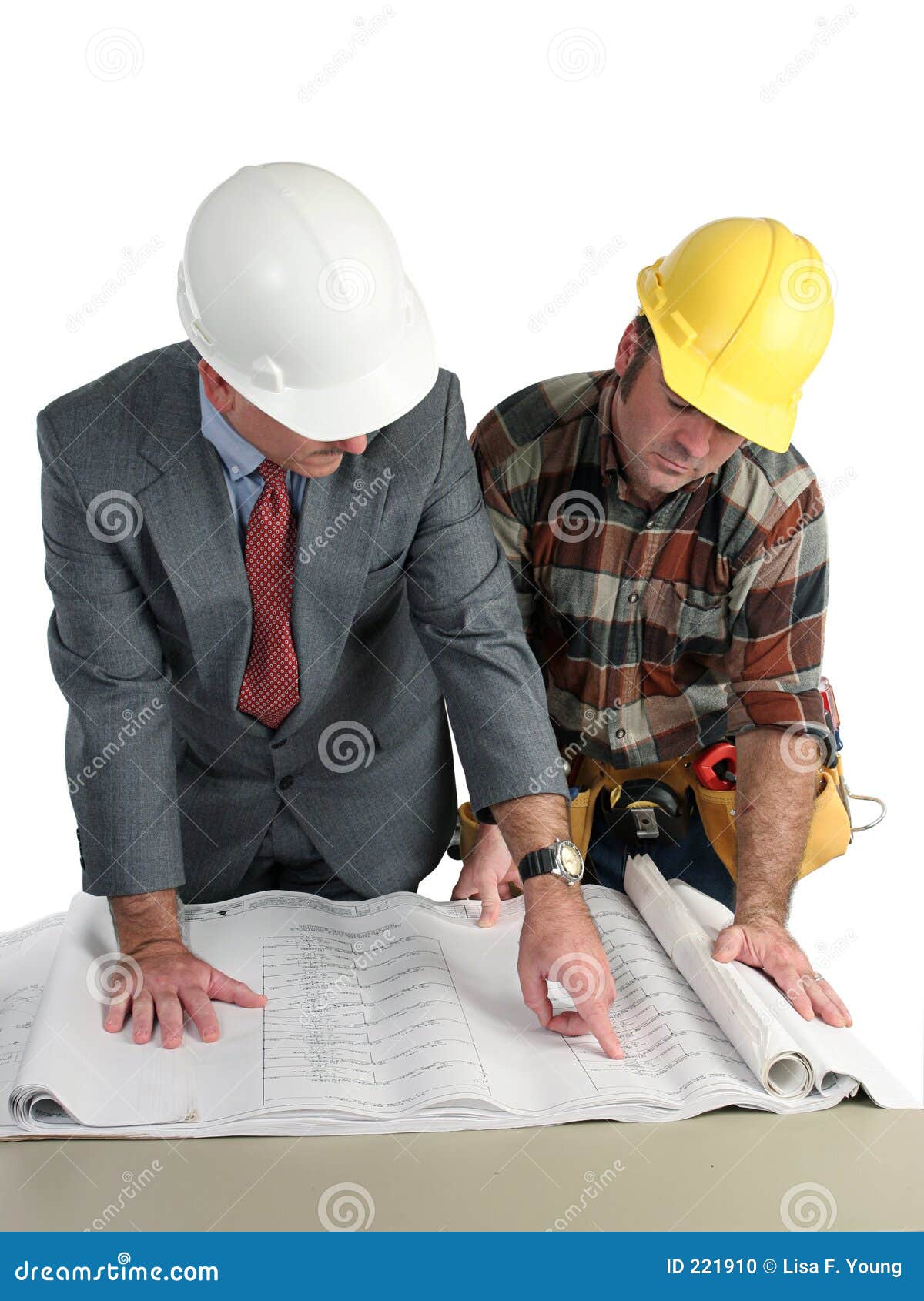 Reviewing Blueprints stock photo. Image of foreman, professional - 221910