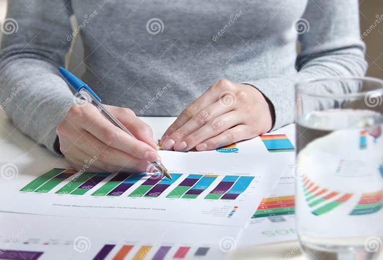 Reviewing Business Documents Stock Image - Image of office, hands: 75430133