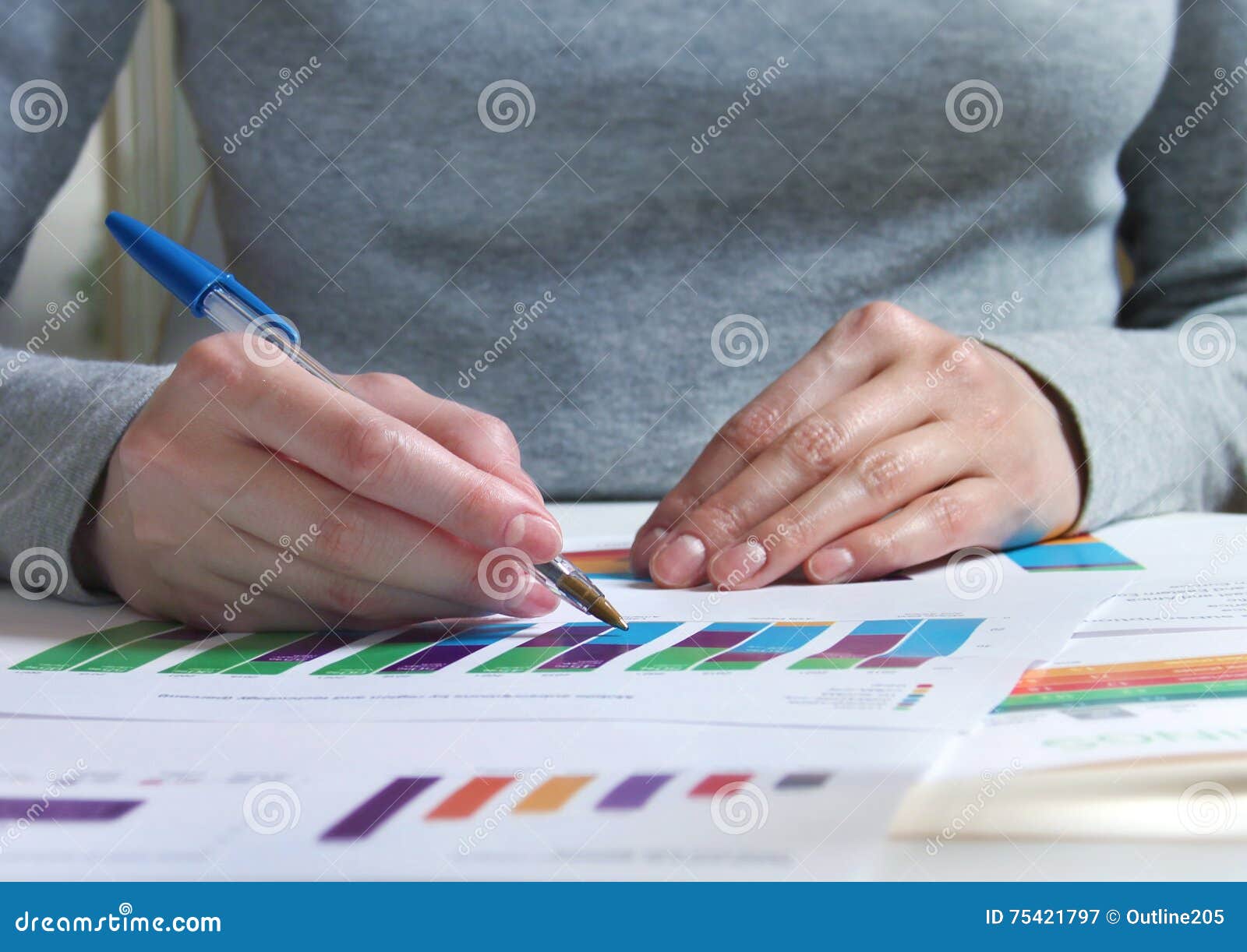 Reviewing Technical Drawing. Focus On Drawing. Royalty-Free Stock Photo ...