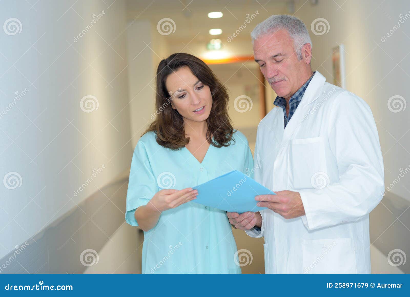They reviewing file stock image. Image of facility, medication - 258971679