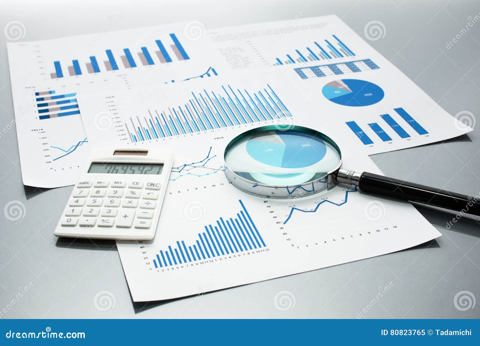 Reviewing Financial Reports. Graphs and Charts. Stock Image - Image of ...
