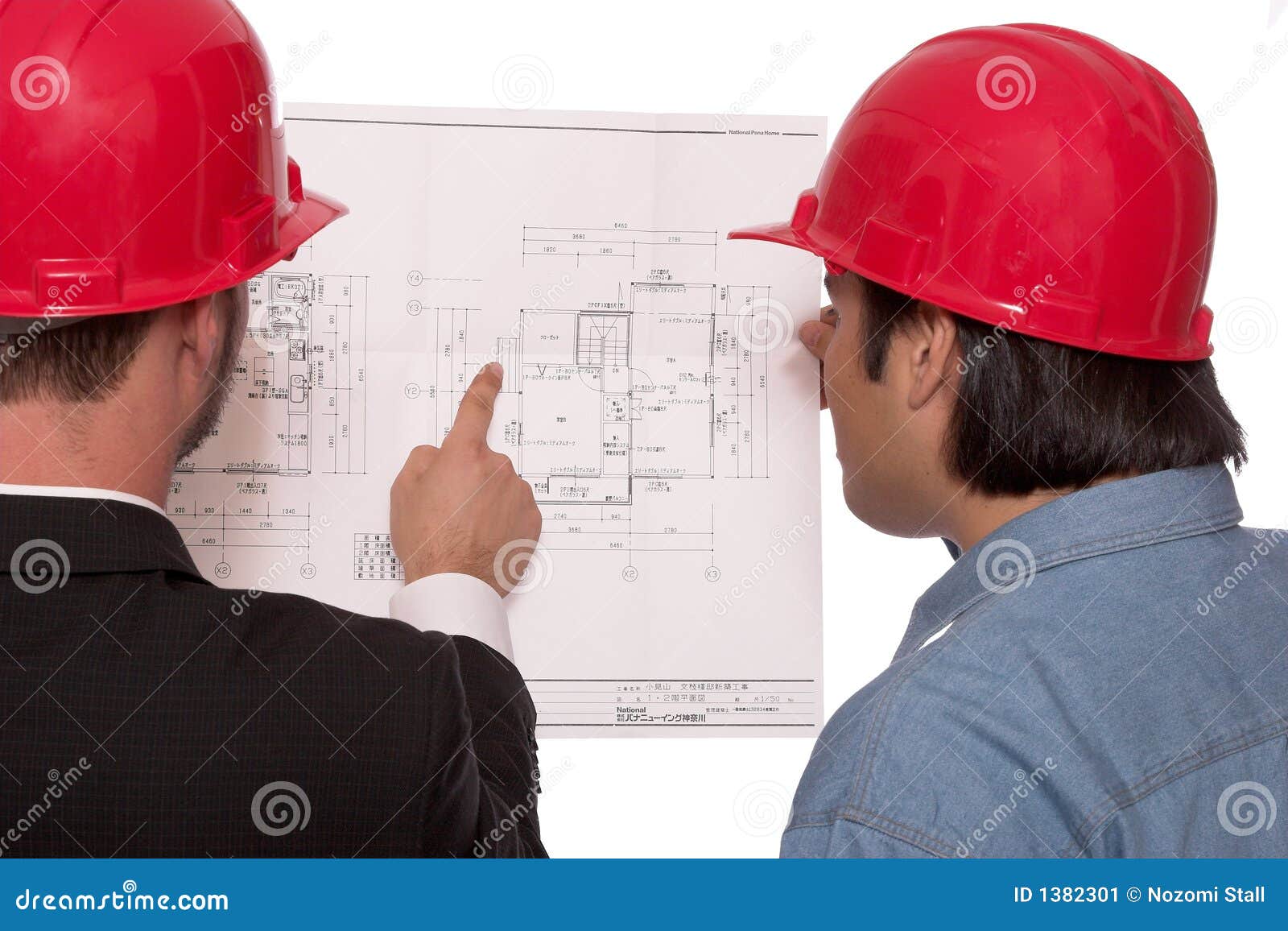 Reviewing the plans stock image. Image of layout, diagram - 1382301