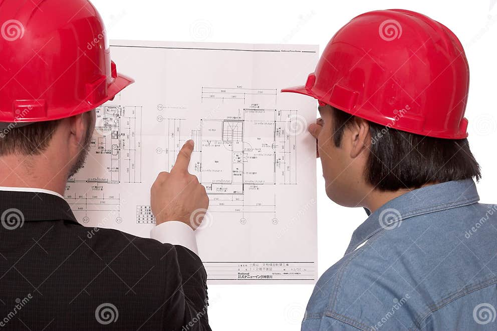 Reviewing the plans stock image. Image of layout, diagram - 1382301