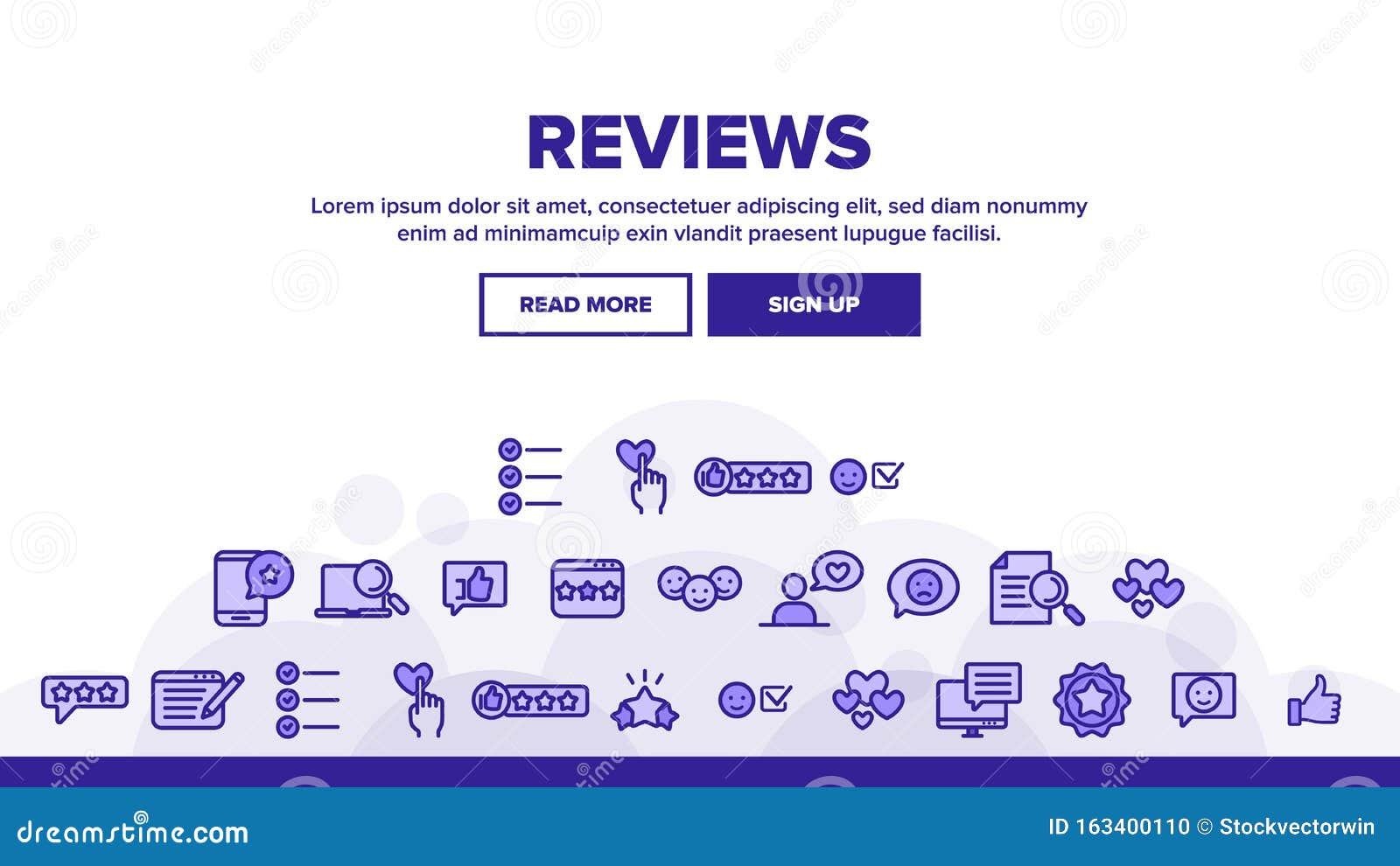 Collection Reviews Thin Line Icons Set Vector Stock Vector ...